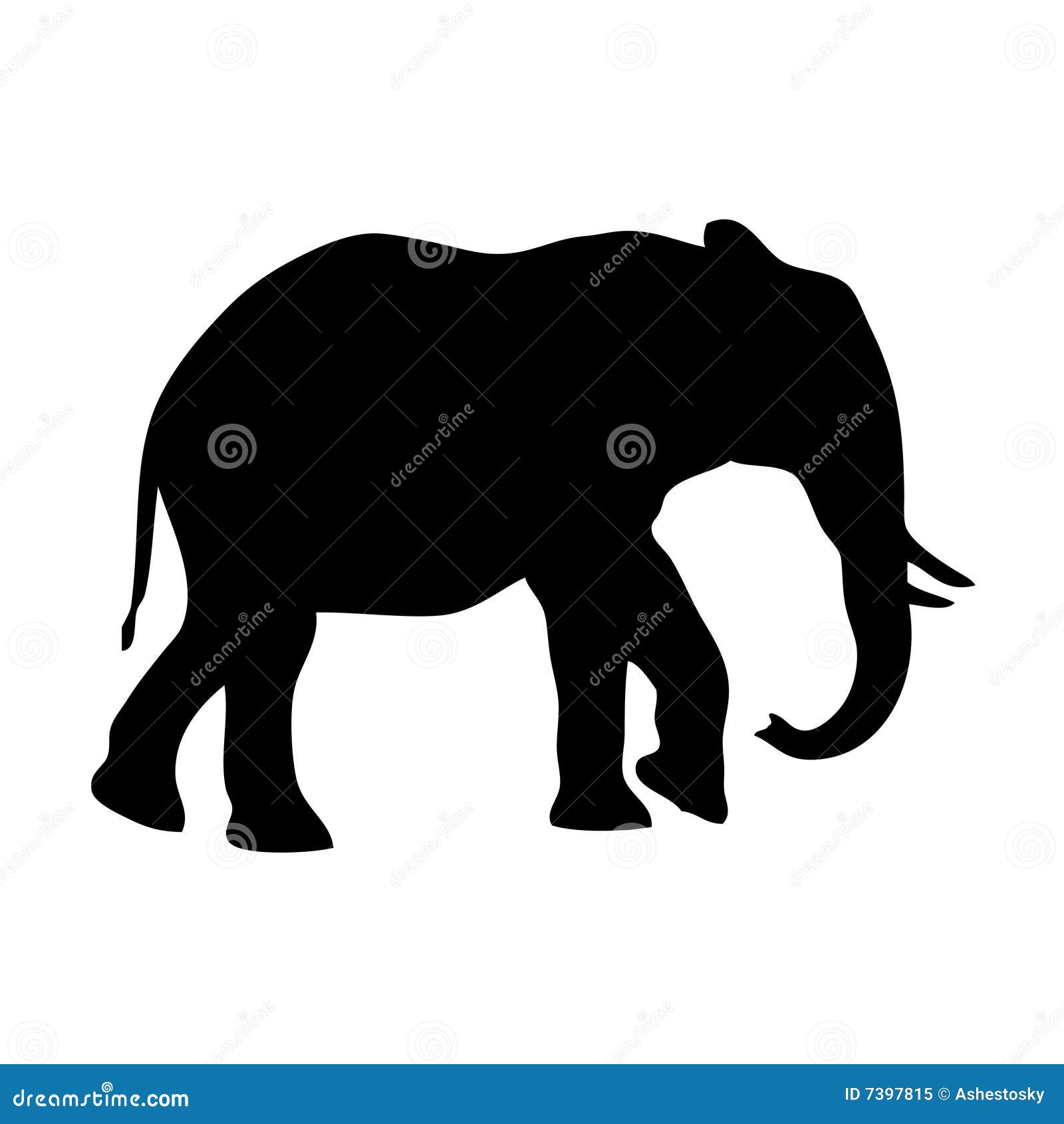 Silueta Del Elefante Del Vector Ilustración del Vector - Ilustración de ...