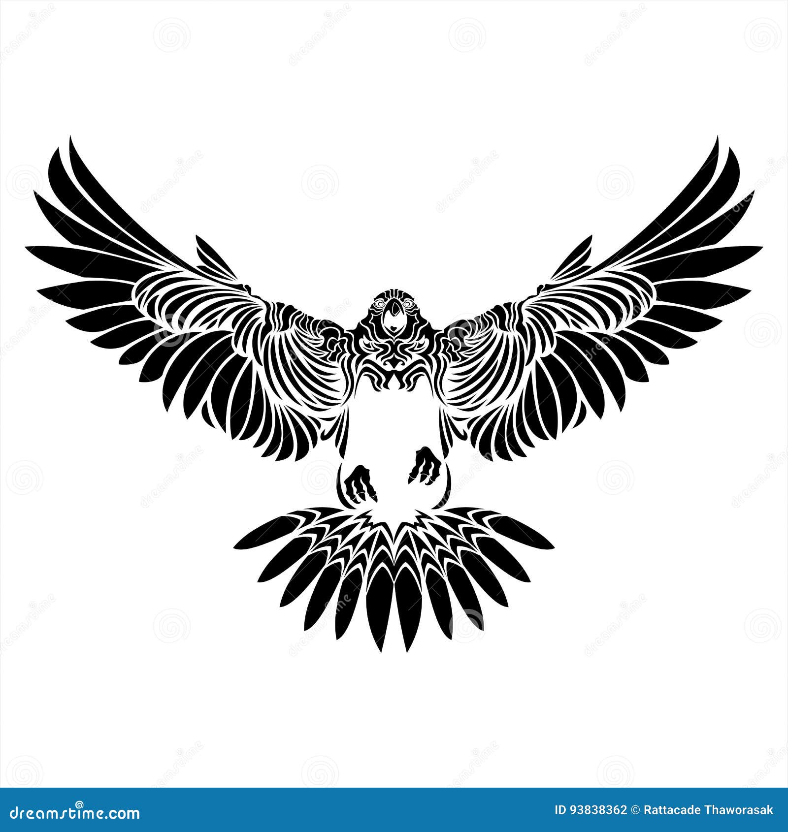 Silueta del halcón ilustración del vector. Ilustración de tatuaje ...