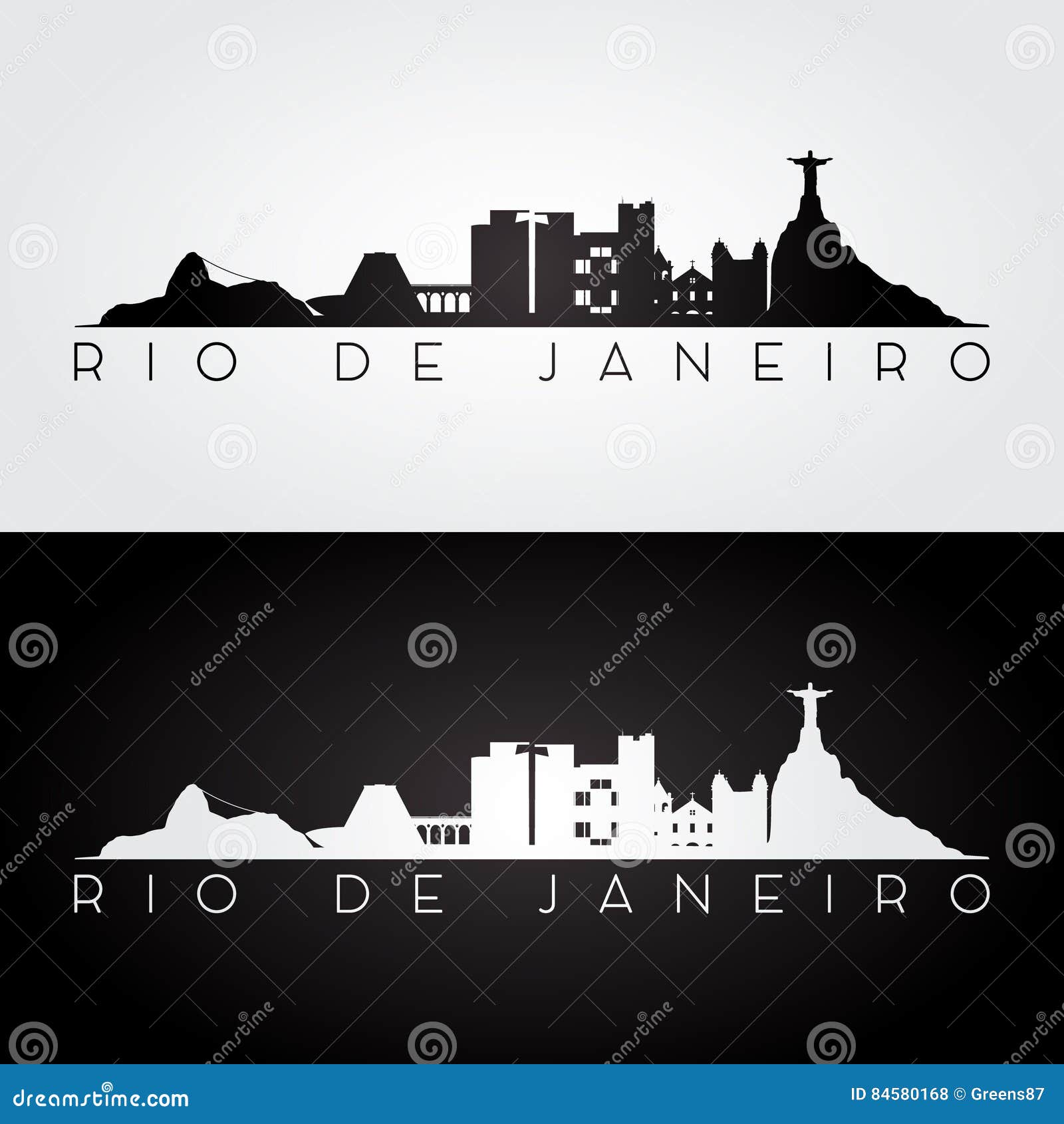 Silueta Del Horizonte De Rio De Janeiro Foto de archivo editorial ...