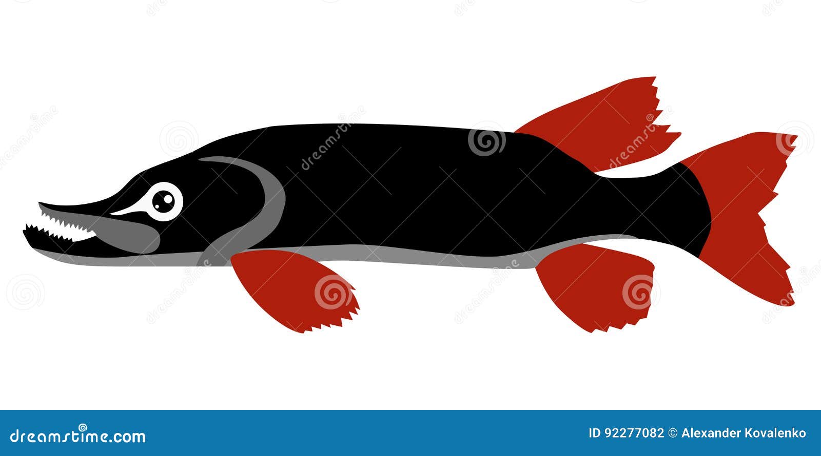 Silueta del lucio stock de ilustración. Ilustración de animal - 92277082