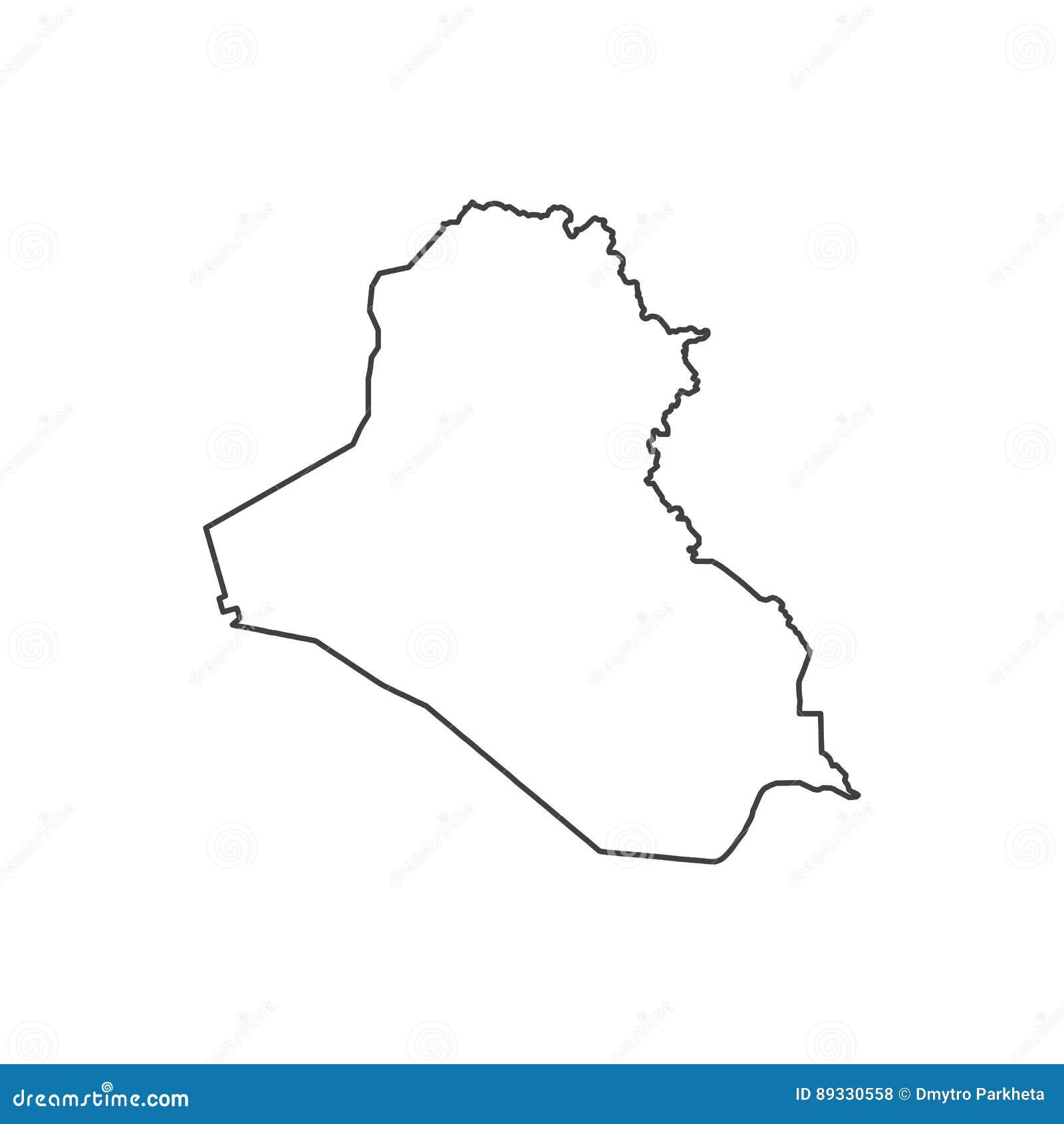 Silueta Del Mapa De La República De Irak Ilustración del Vector ...