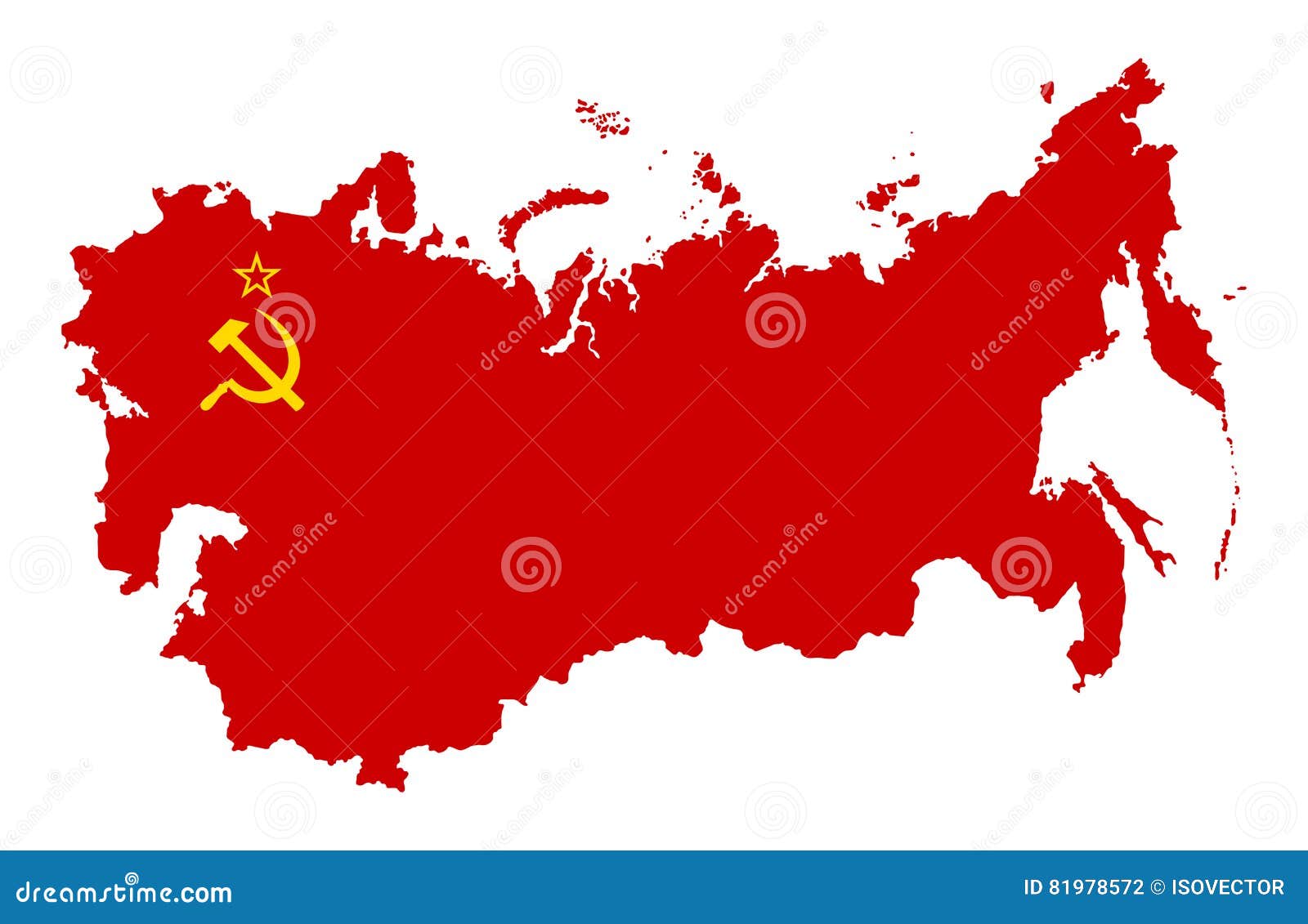Silueta del mapa de URSS ilustración del vector. Ilustración de ...