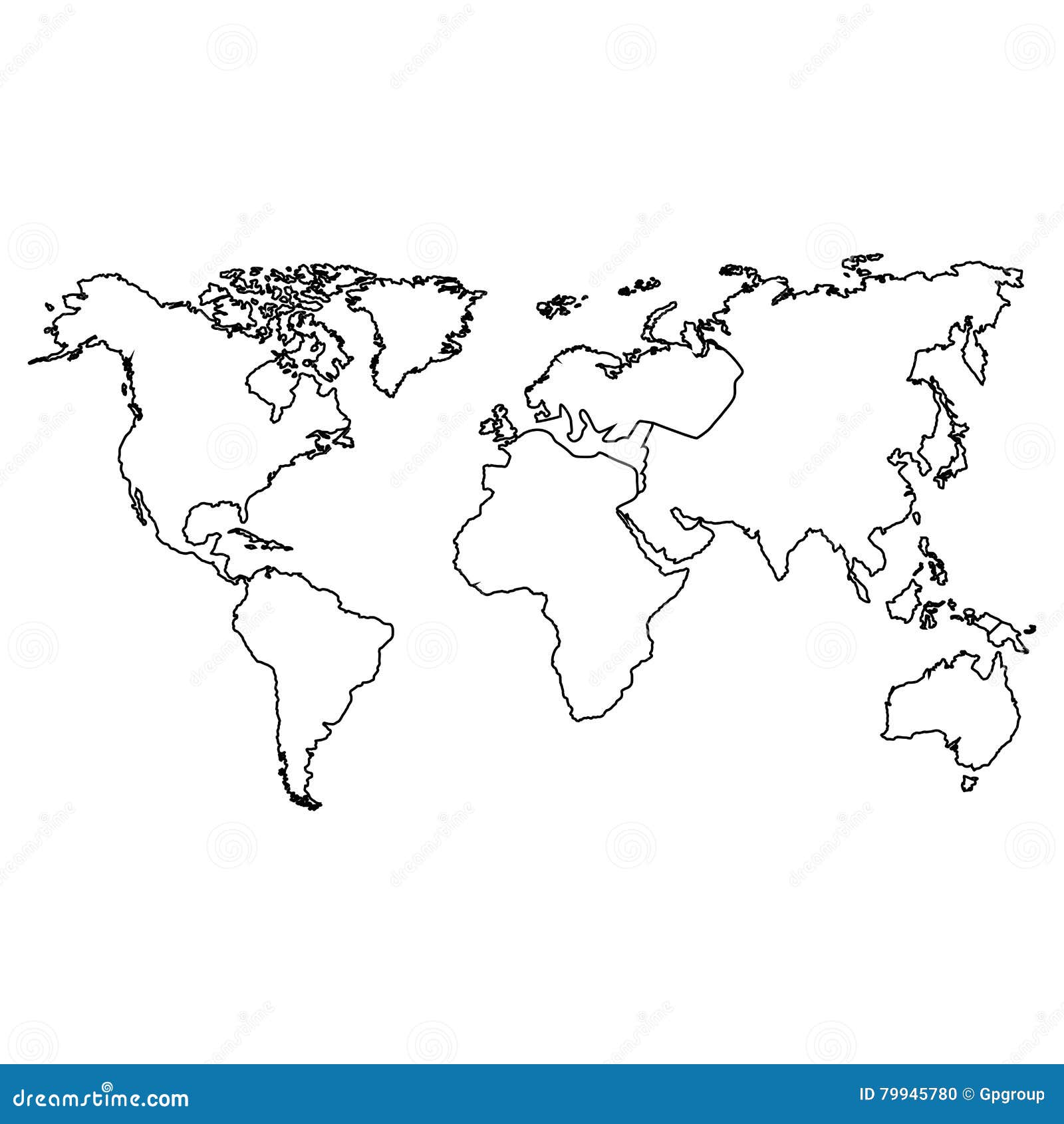 Silueta del mapa del mundo ilustración del vector. Ilustración de ...