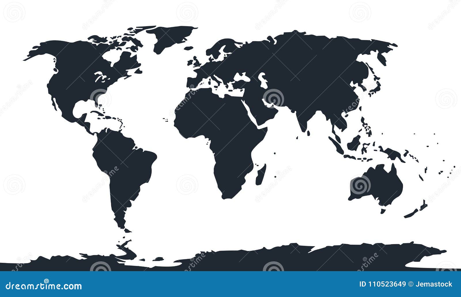 Silueta del mapa del mundo ilustración del vector. Ilustración de atlas ...