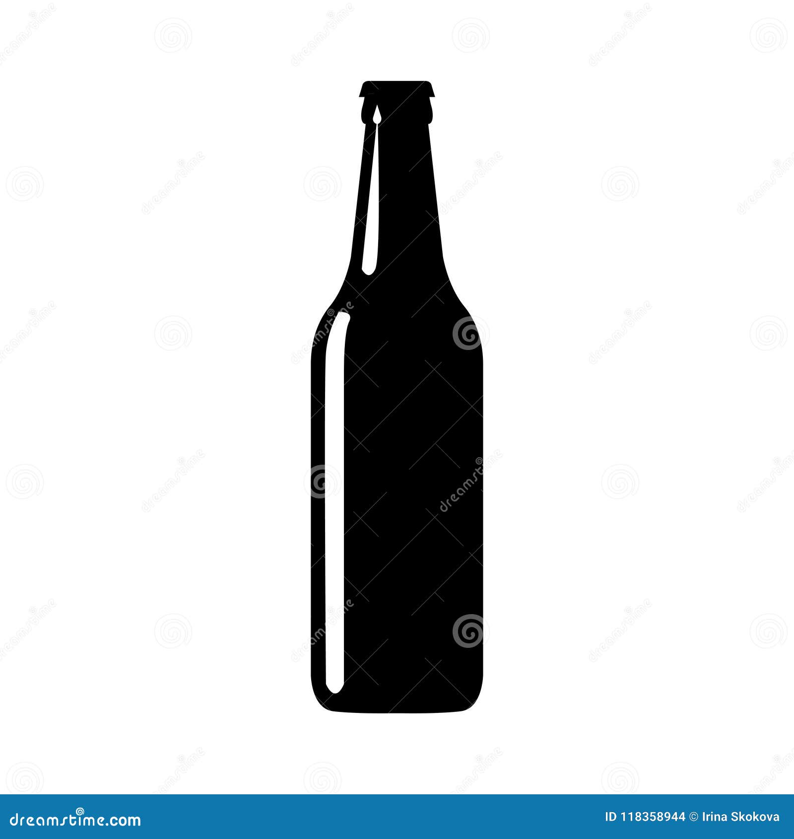 Silueta Del Negro De La Botella De Cerveza Del Vector Ilustración del ...