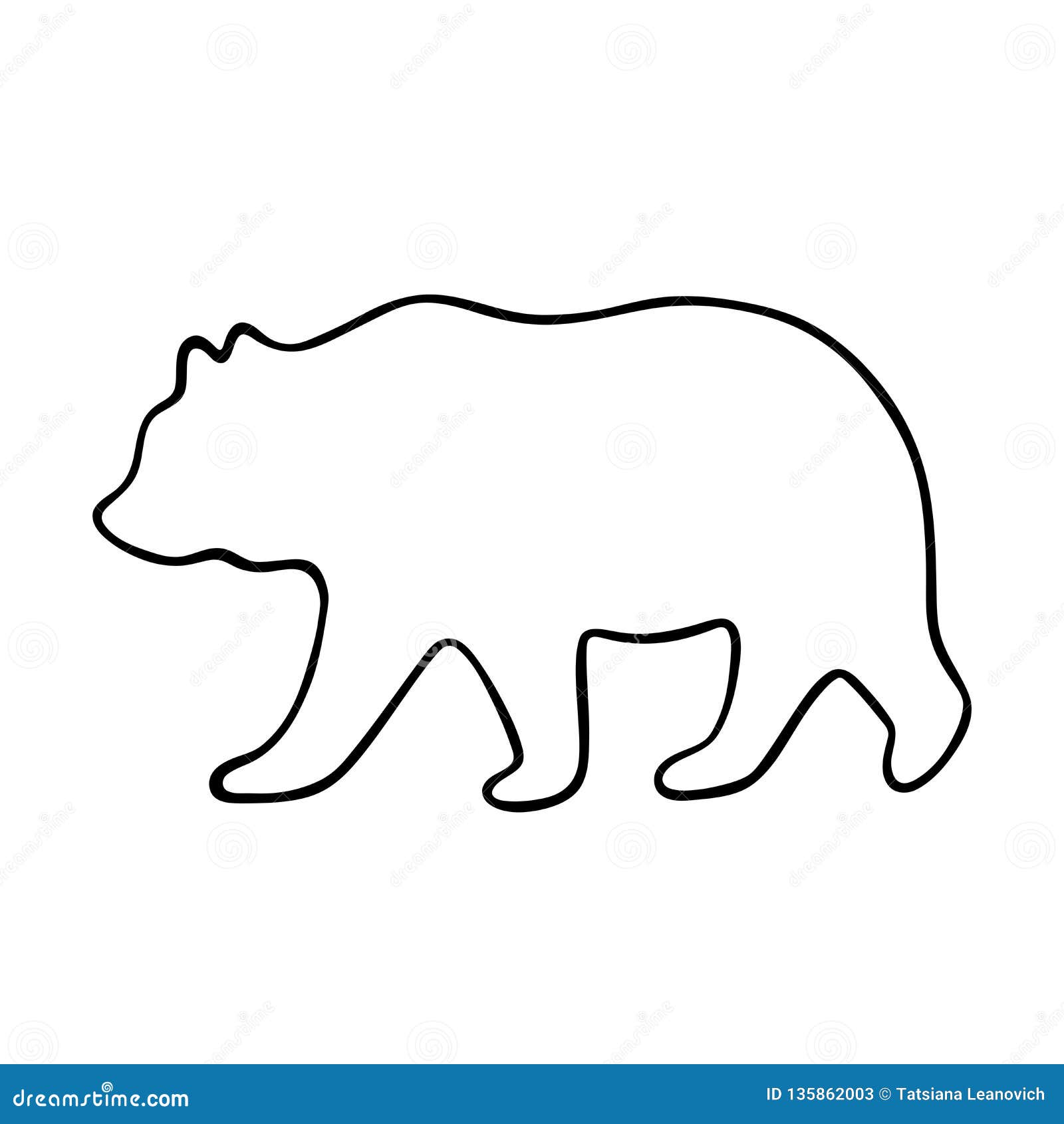 Silueta Del Oso Ilustración Del Vector Aislada Ilustración del Vector ...