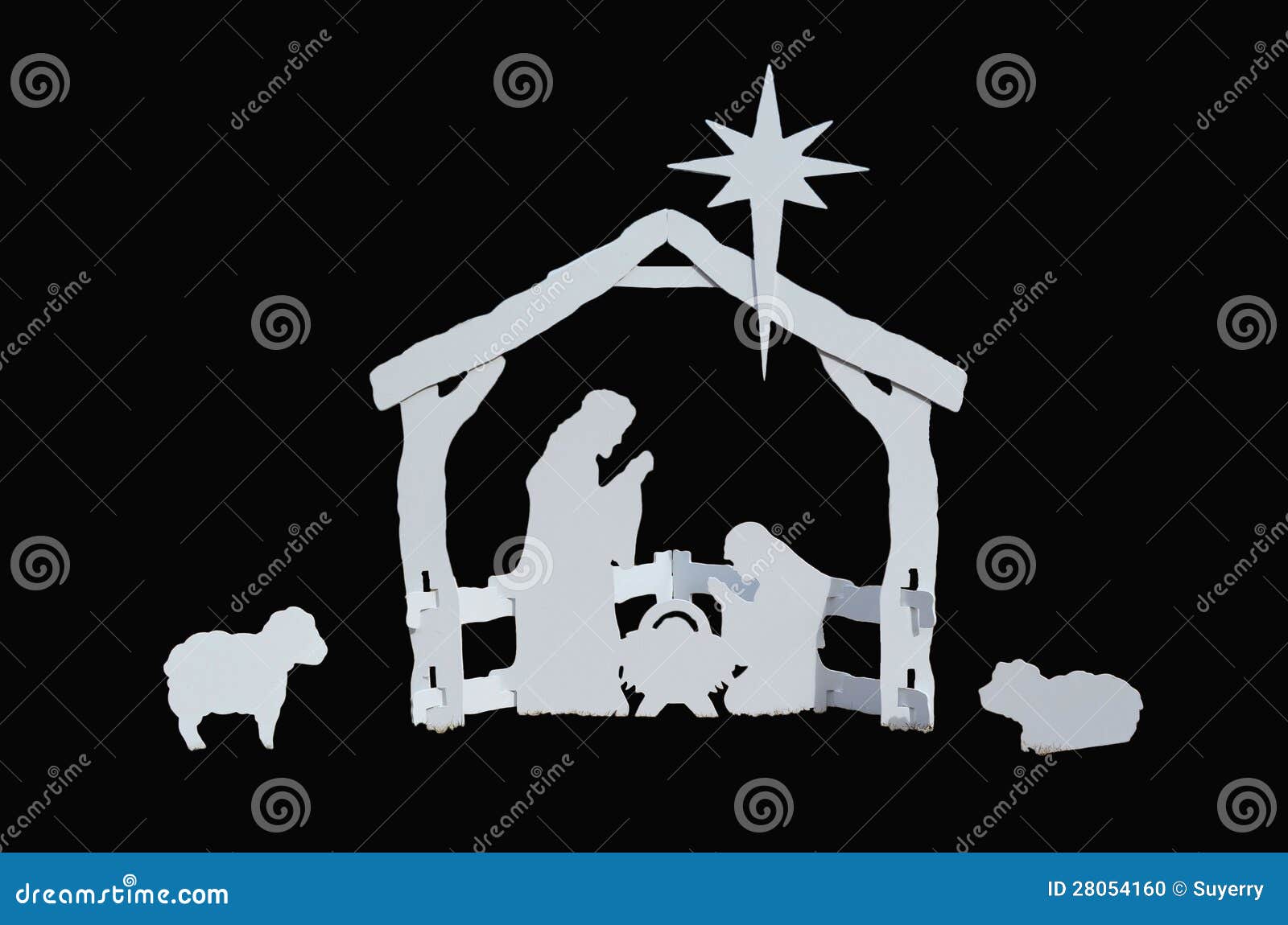 Silueta del pesebre foto de archivo. Imagen de cristiano - 28054160