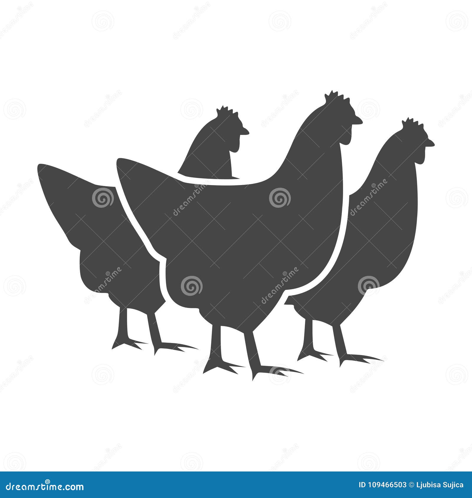 Silueta Del Pollo Del Vector Ilustración del Vector - Ilustración de ...