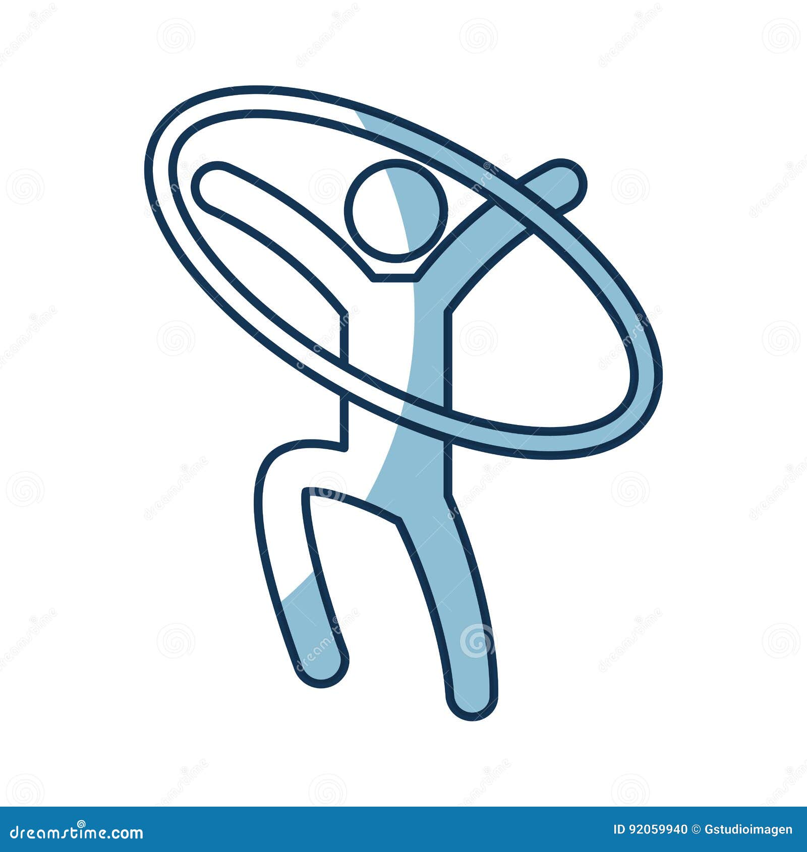 Silueta Del Ula Practicante Del Ula Del Atleta Ilustración del Vector ...