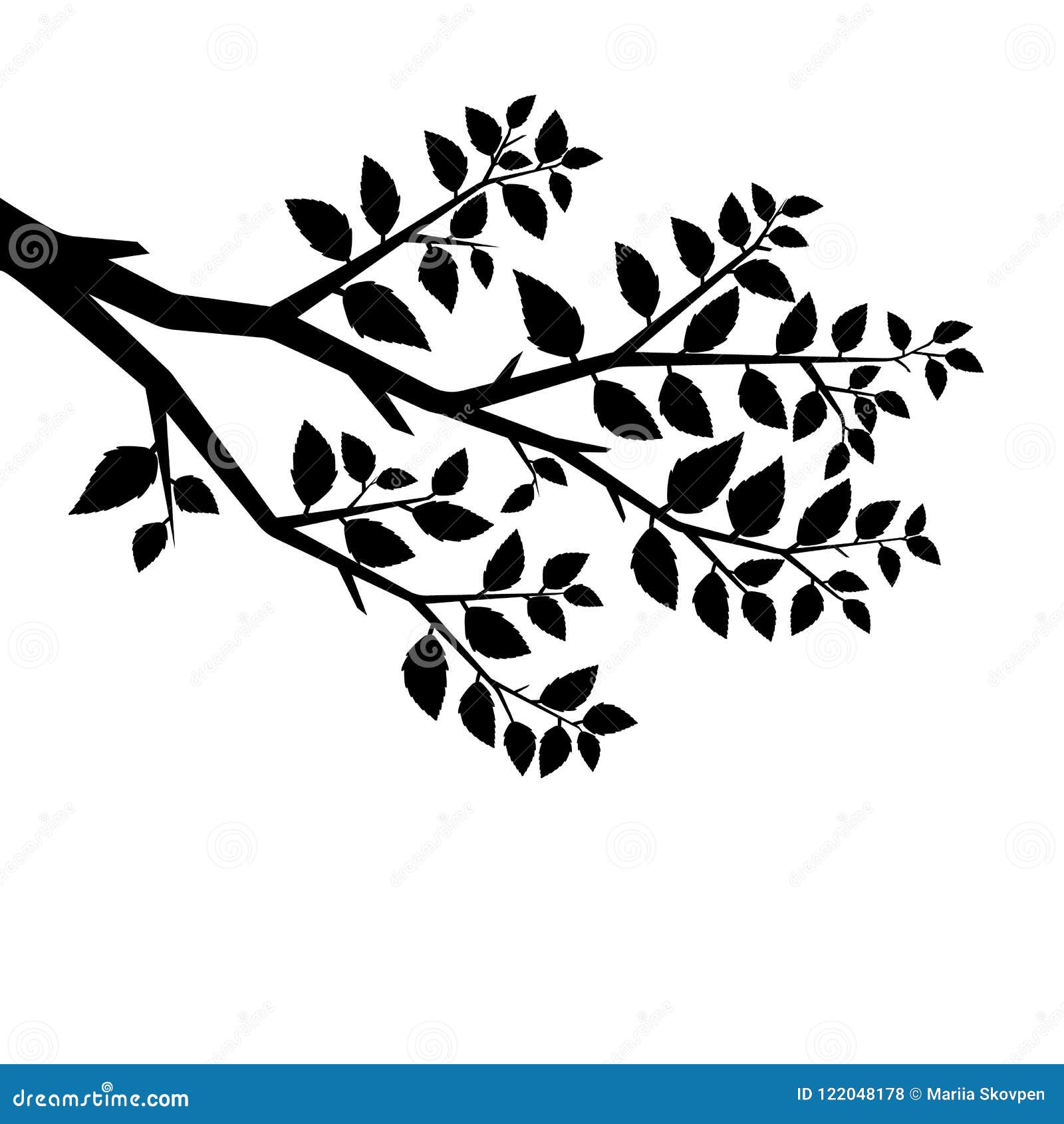 Silueta Del Vector Del árbol De La Rama Ilustración del Vector ...