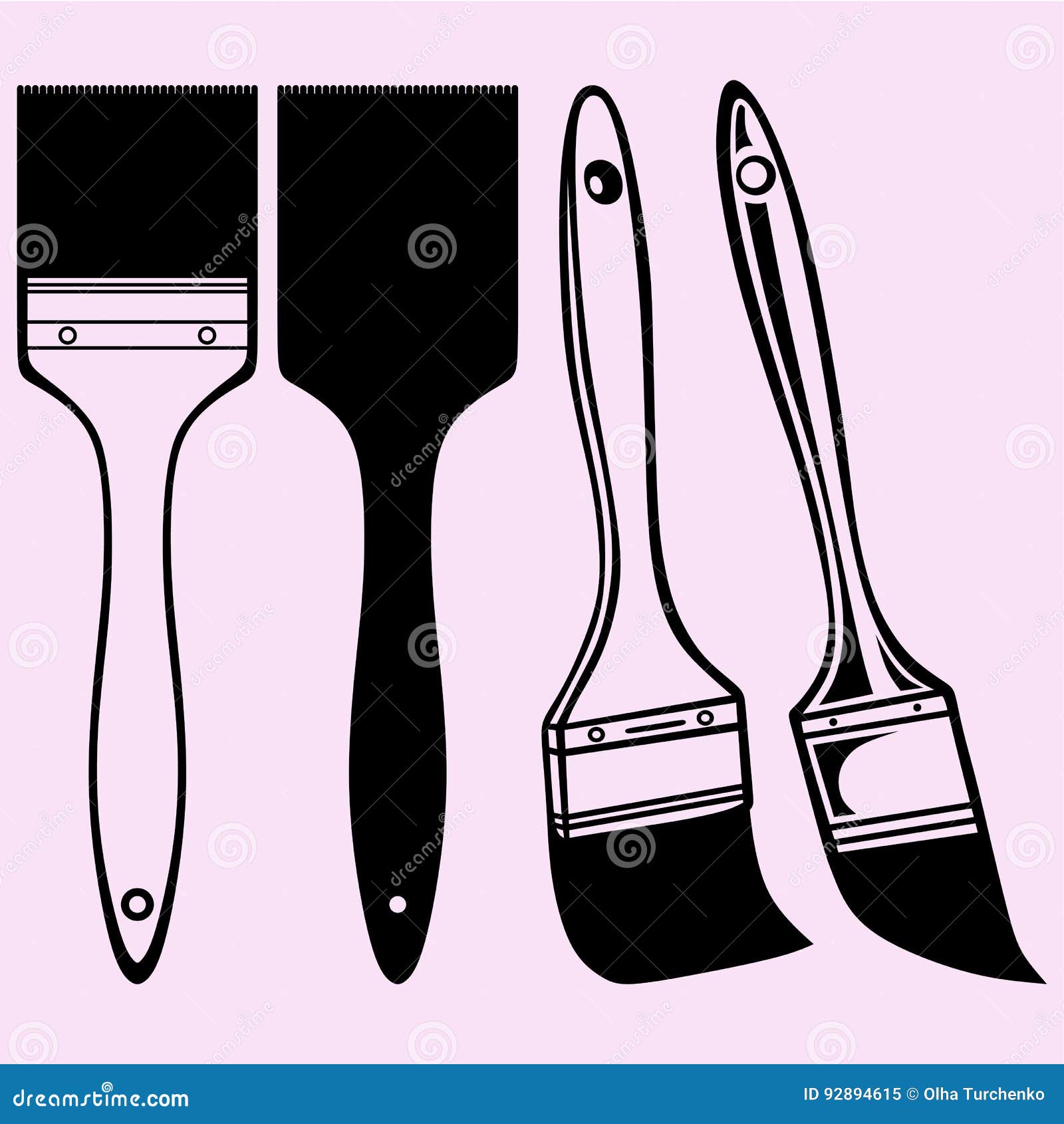 Silueta Del Vector De La Brocha Ilustración del Vector - Ilustración de ...