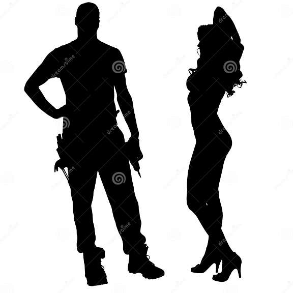 Silueta Del Vector De Pares Ilustración del Vector - Ilustración de ...
