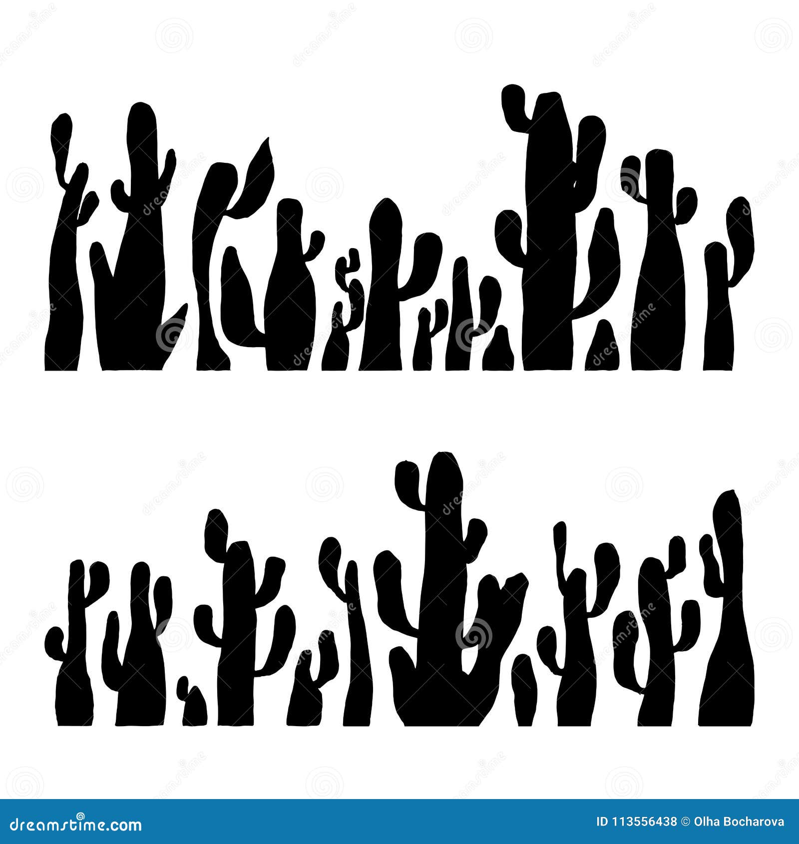 Silueta Determinada Del Cactus Del Ejemplo Del Vector Cactus Negro Del Saguaro Ilustración del ...