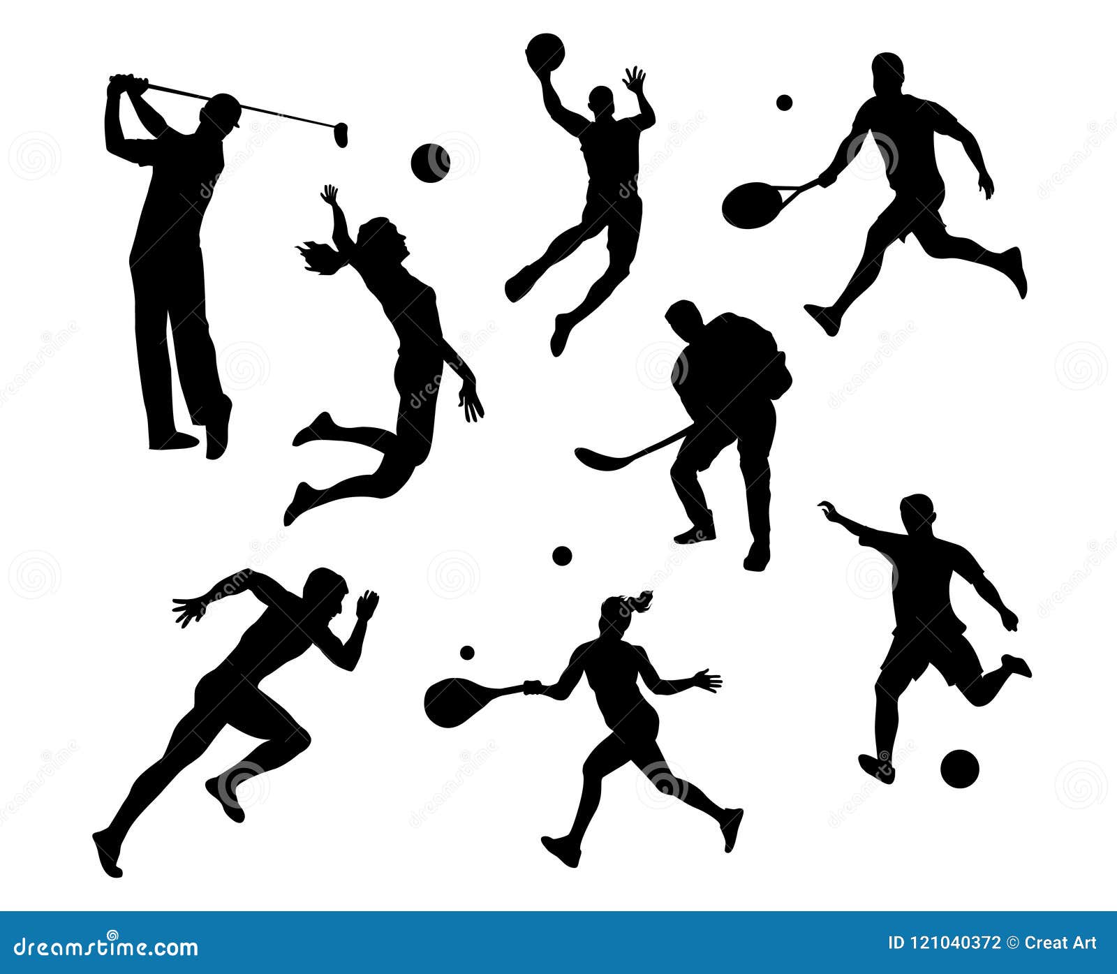 Silueta EPS De Los Deportes Se Divierte El Ejemplo Ilustración del ...