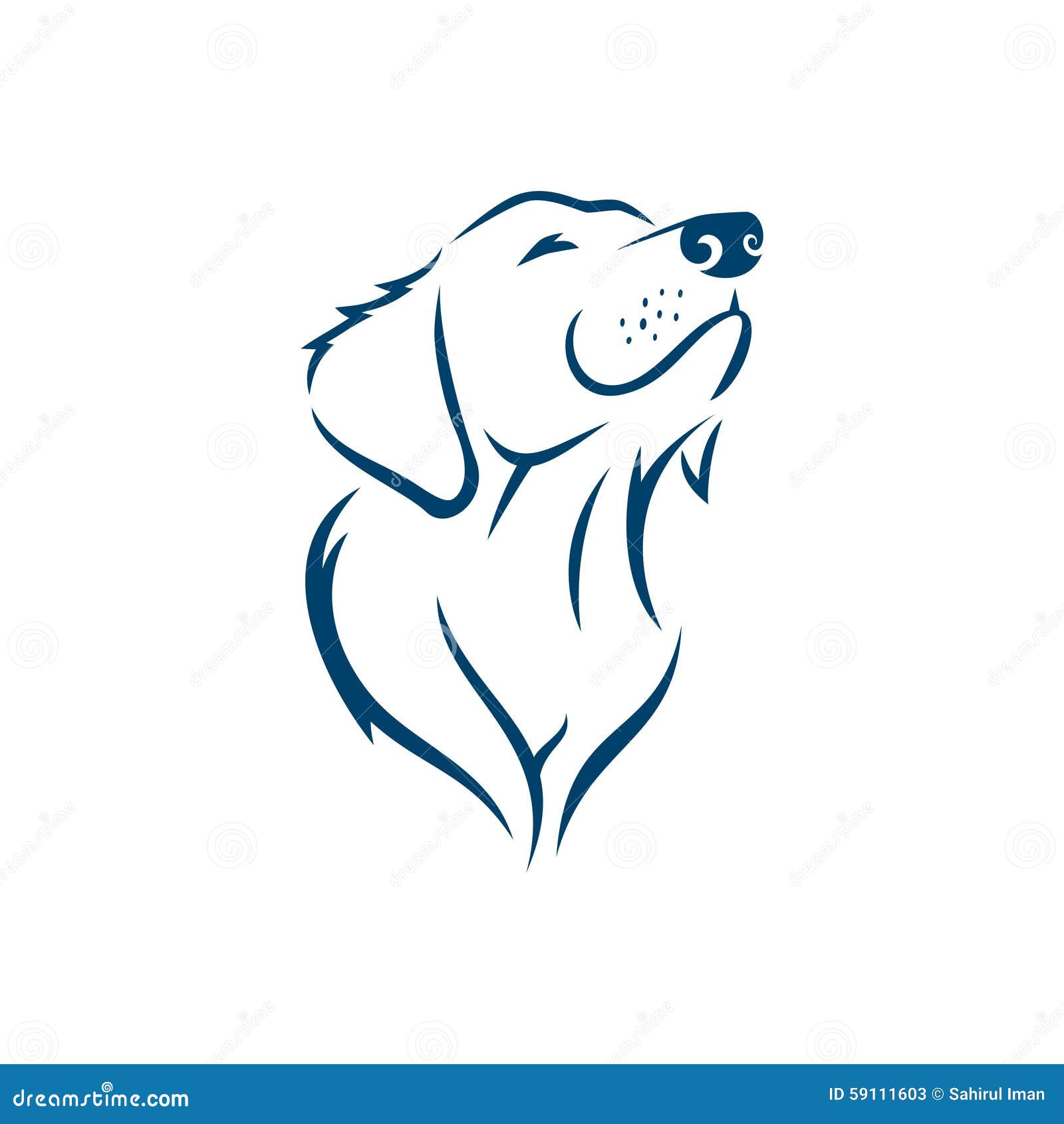Silueta Logo Template De La Cara Del Perro Ilustración del Vector ...