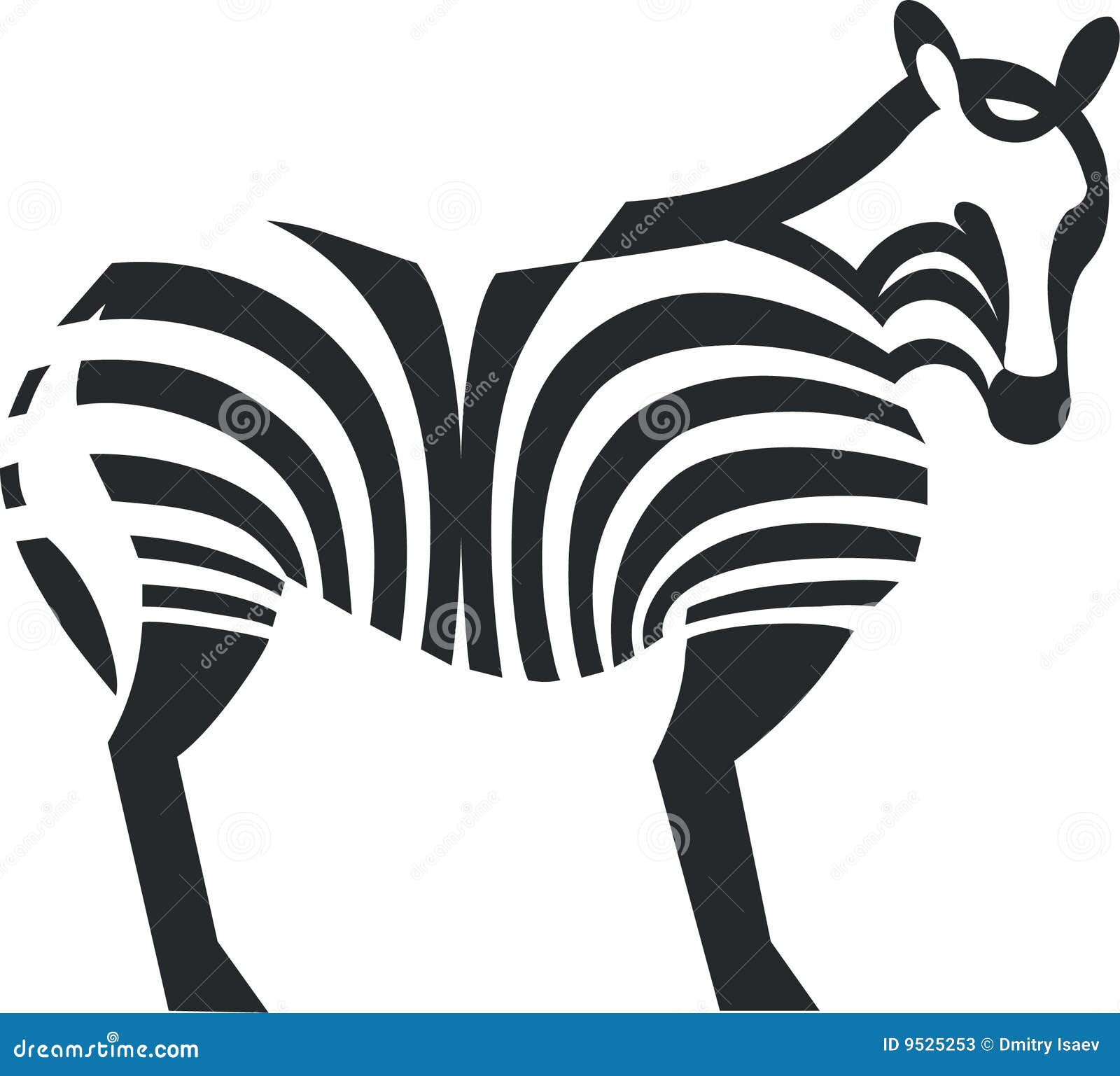 Silueta negra de la cebra ilustración del vector. Ilustración de curva ...