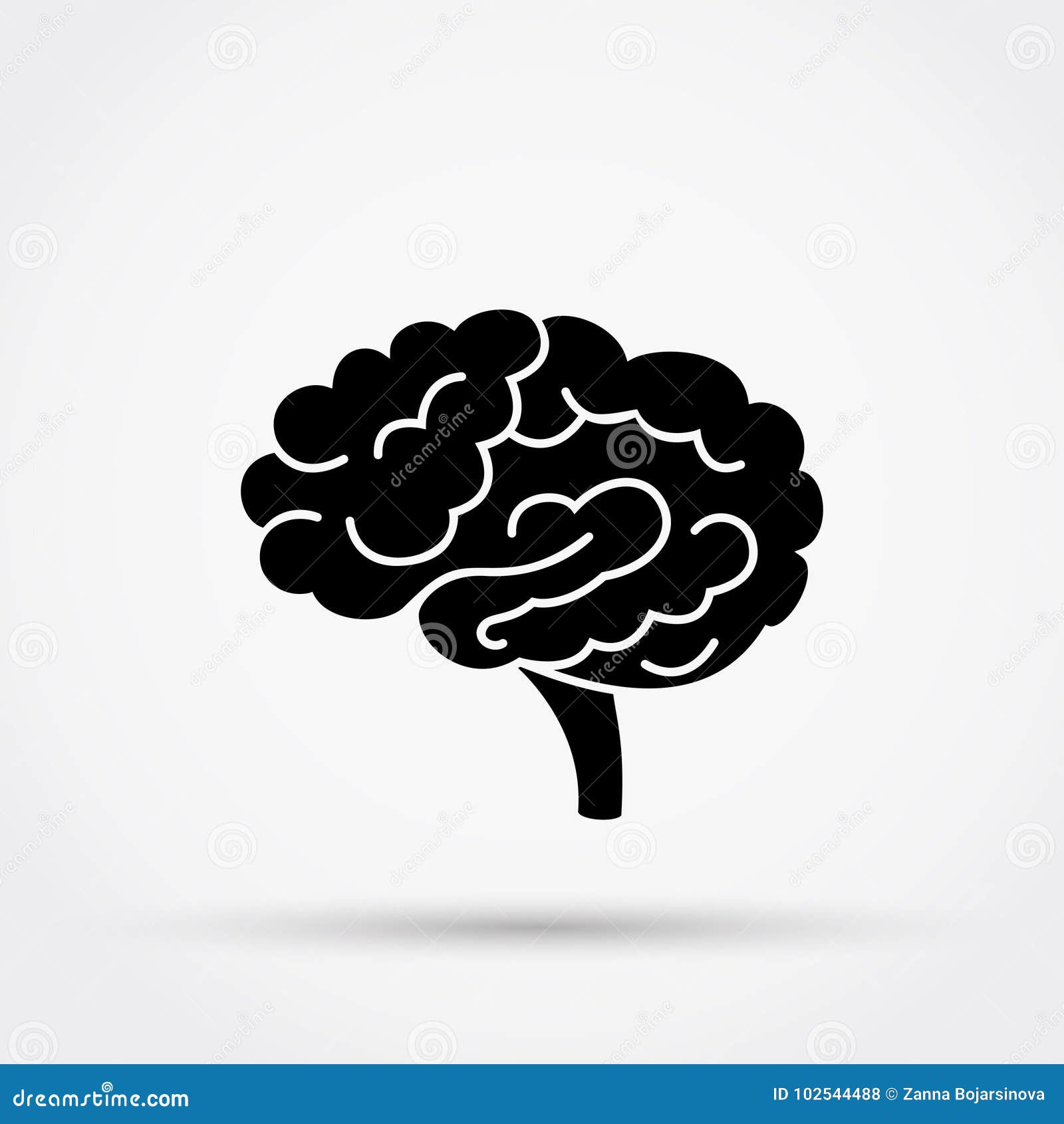 Silueta Negra Del Cerebro Ilustración Del Vector Ilustración De Mente 102544488
