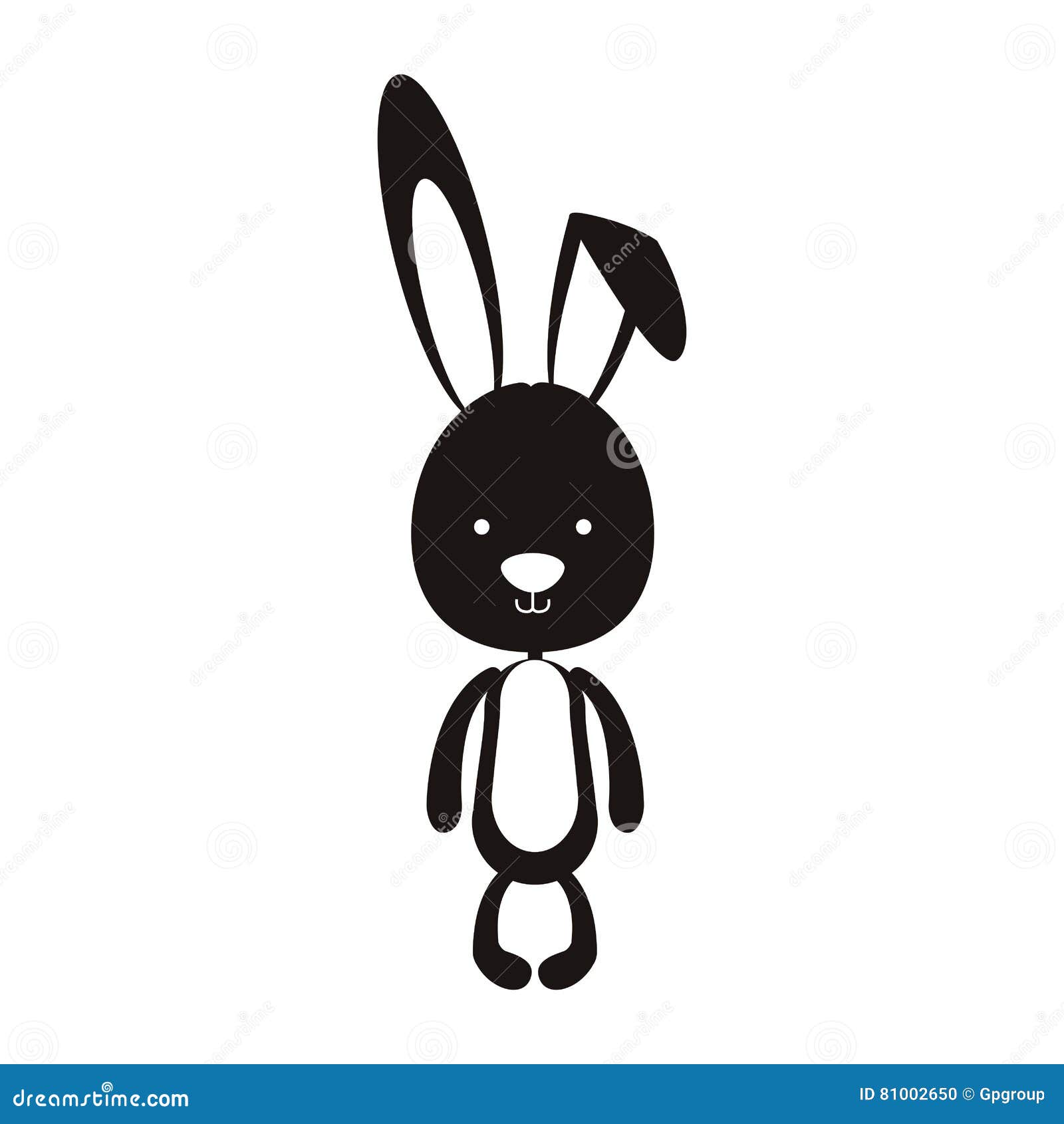 Silueta Negra Del Conejo Flaco Ilustración del Vector - Ilustración de ...