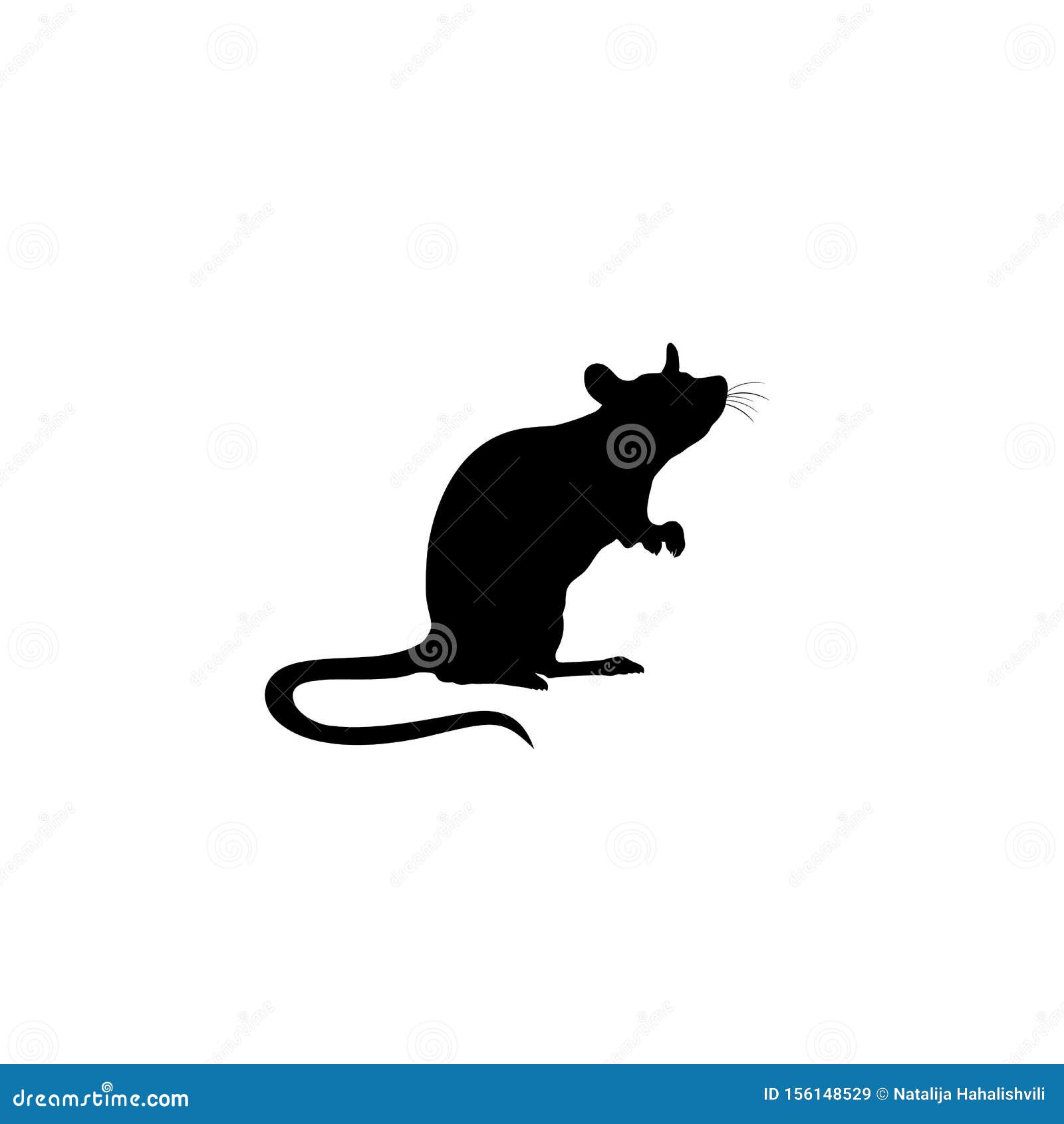 Silueta Rat De Pie. Icono De Rata. Vectorial Aislado Ilustración del ...