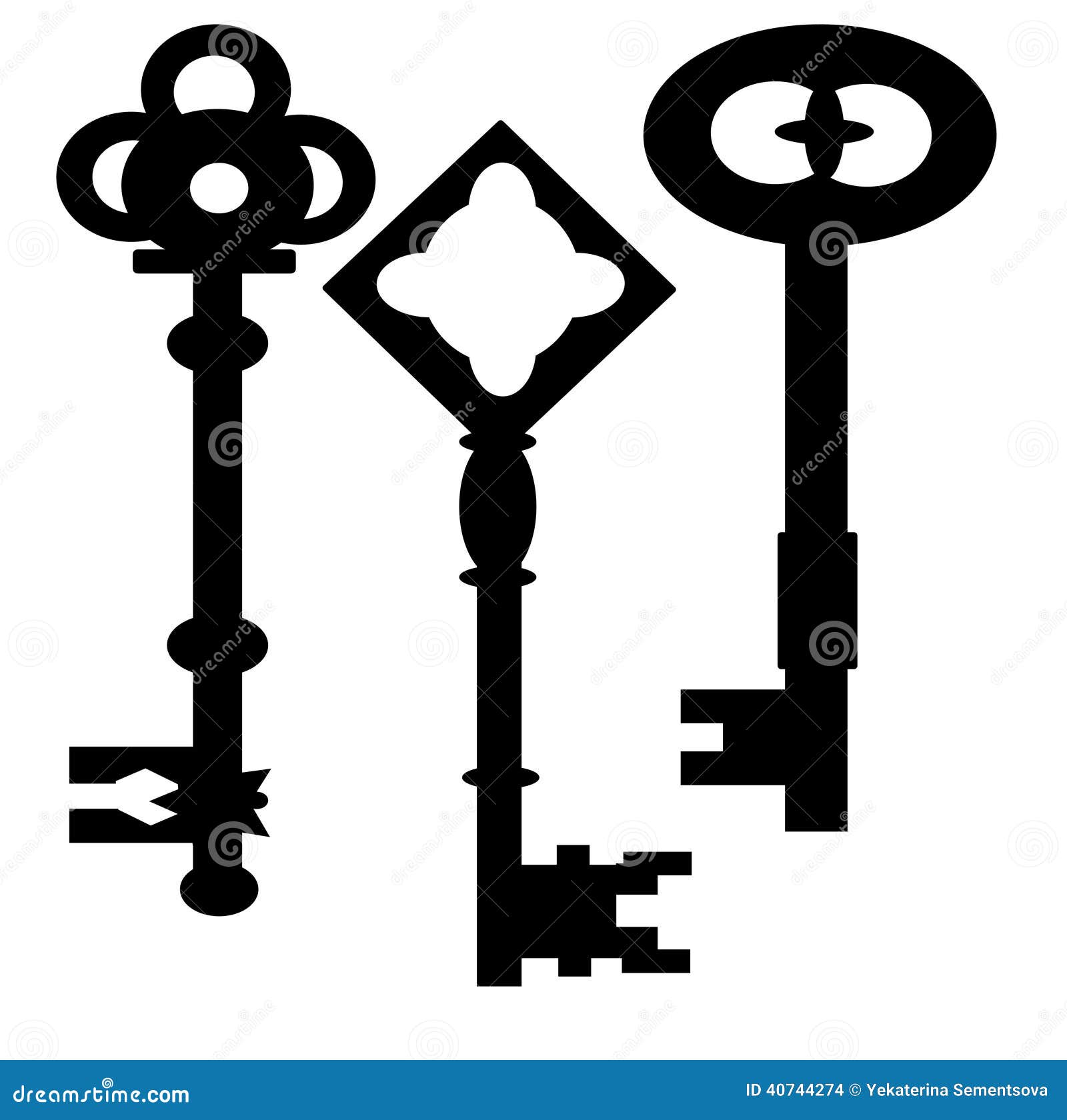 Silueta Vieja De Las Llaves (vector) Ilustración del Vector ...