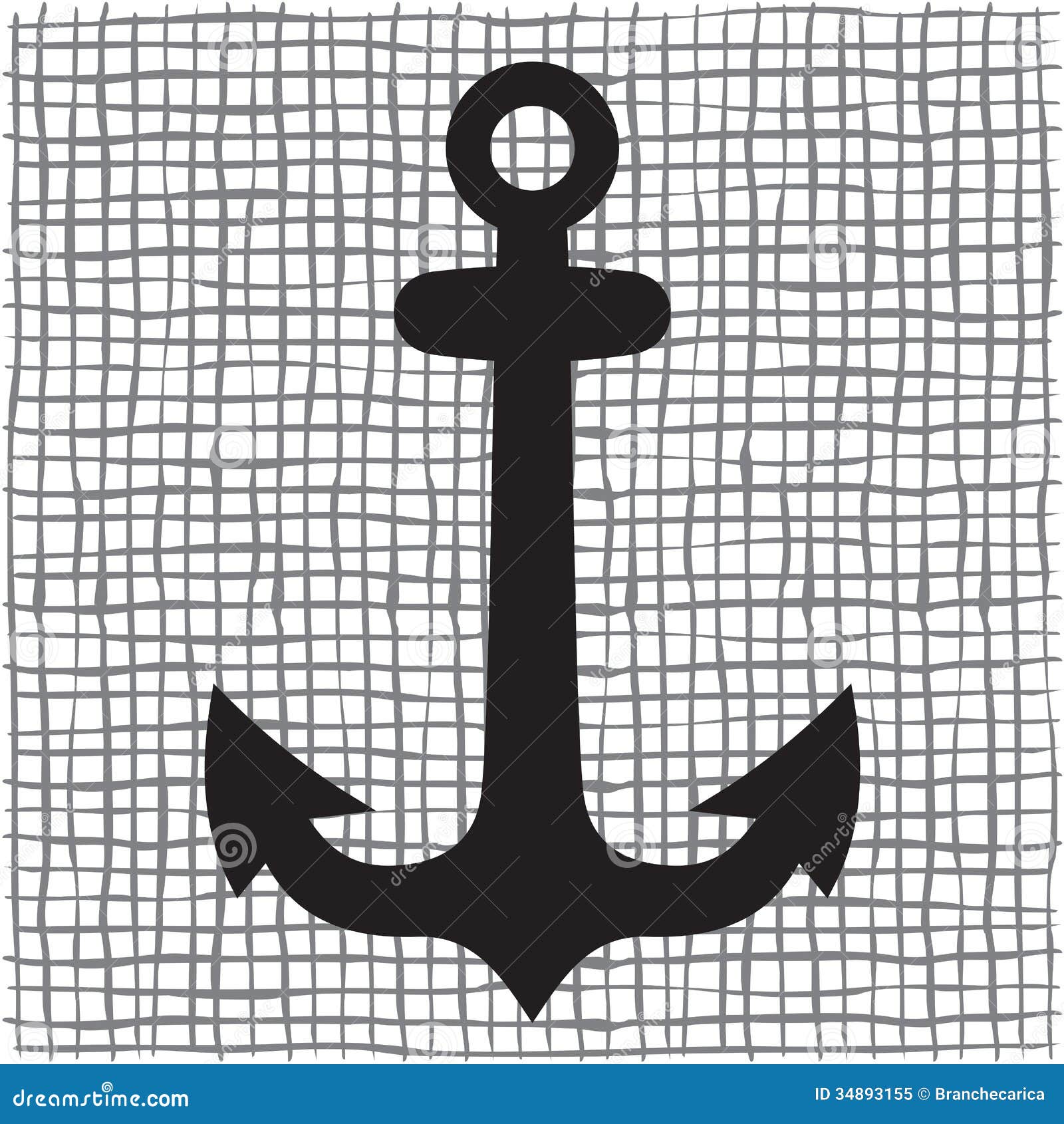 Silueta vieja del ancla ilustración del vector. Ilustración de marina ...