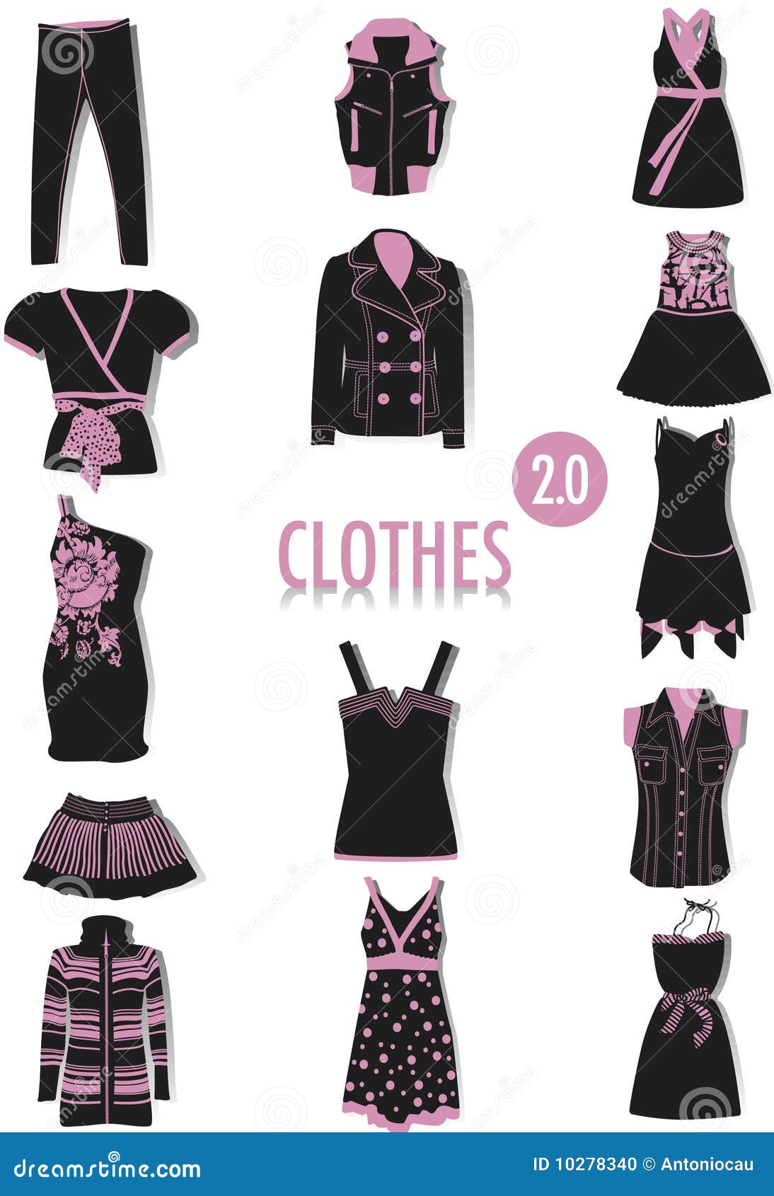 Siluetas 2 de la ropa ilustración del vector. Ilustración de falda ...