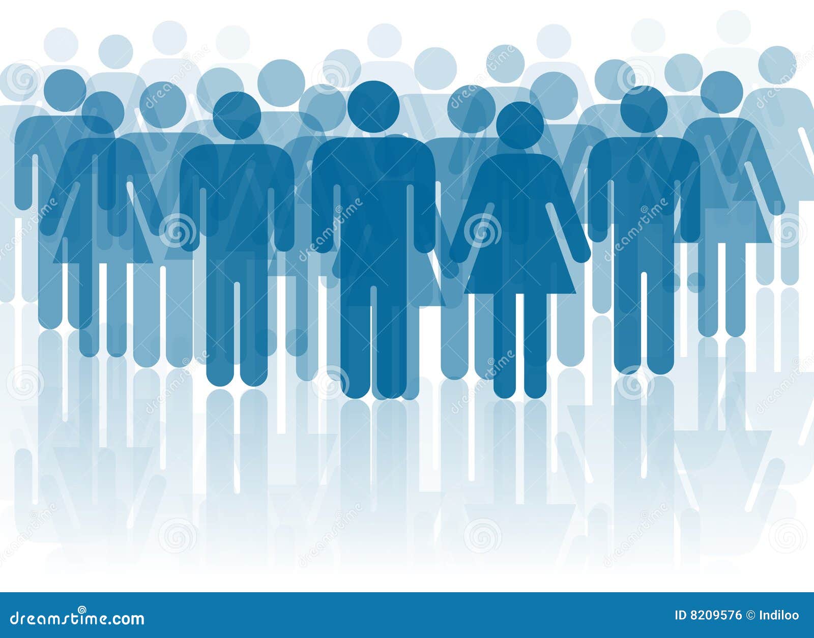 Siluetas Azules De La Gente Stock de ilustración - Ilustración de ...