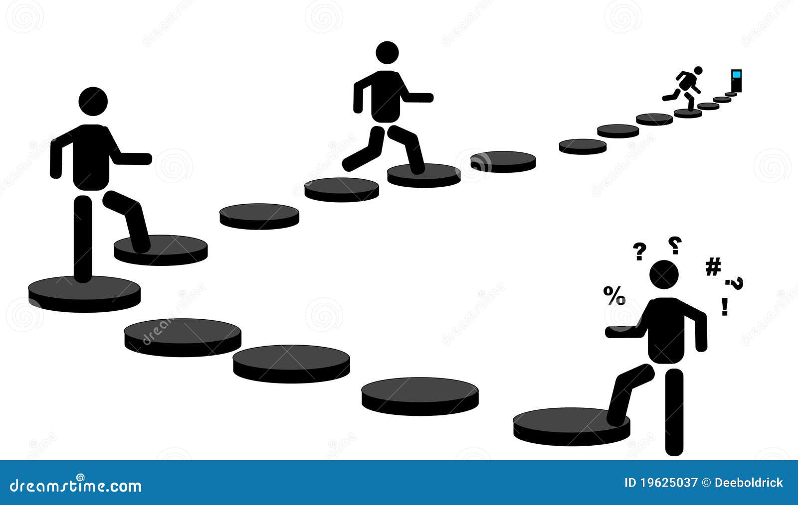 Siluetas De La Gente Hacia Sus Metas. Ilustración del Vector ...