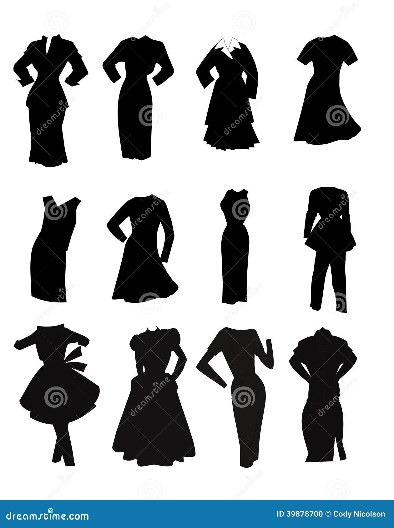 Siluetas de la ropa stock de ilustración. Ilustración de manera - 39878700