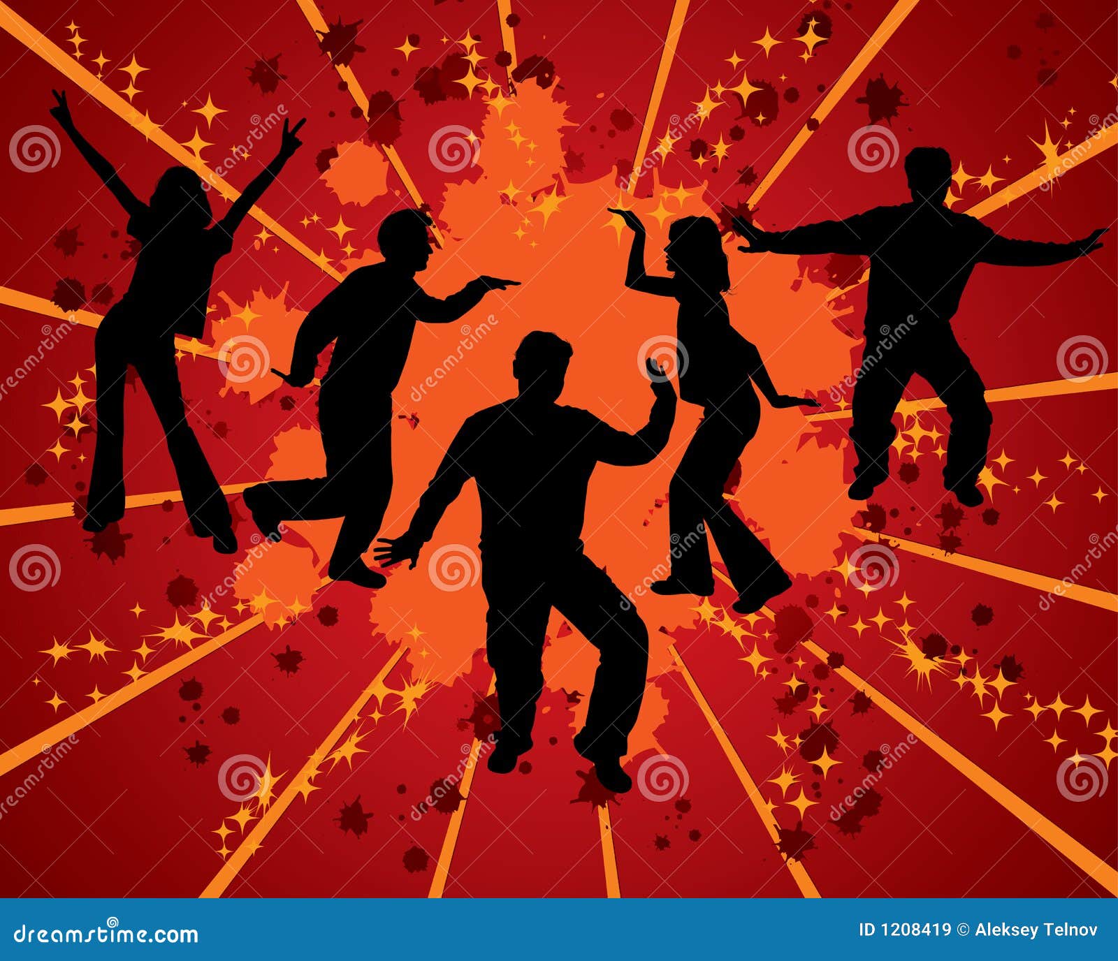 Siluetas del baile, vector ilustración del vector. Ilustración de ...