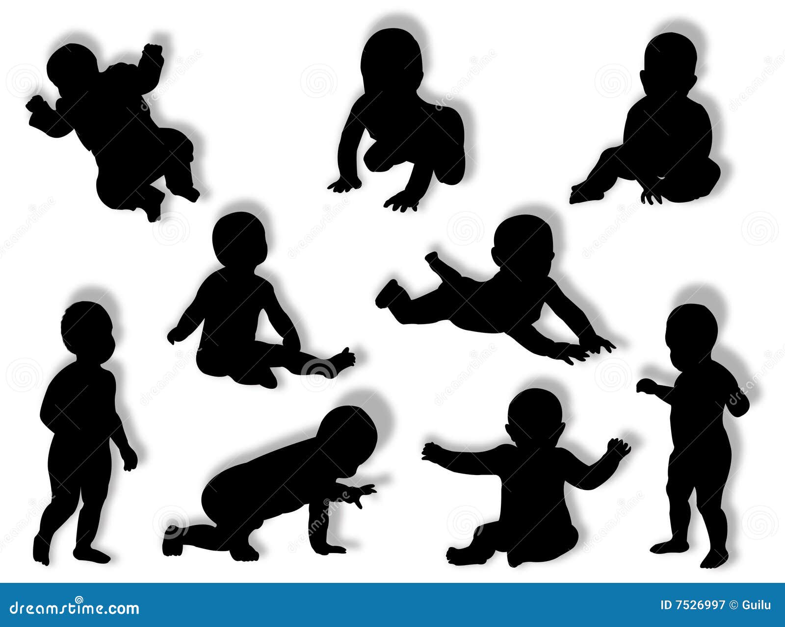 Siluetas del bebé stock de ilustración. Ilustración de bebé - 7526997