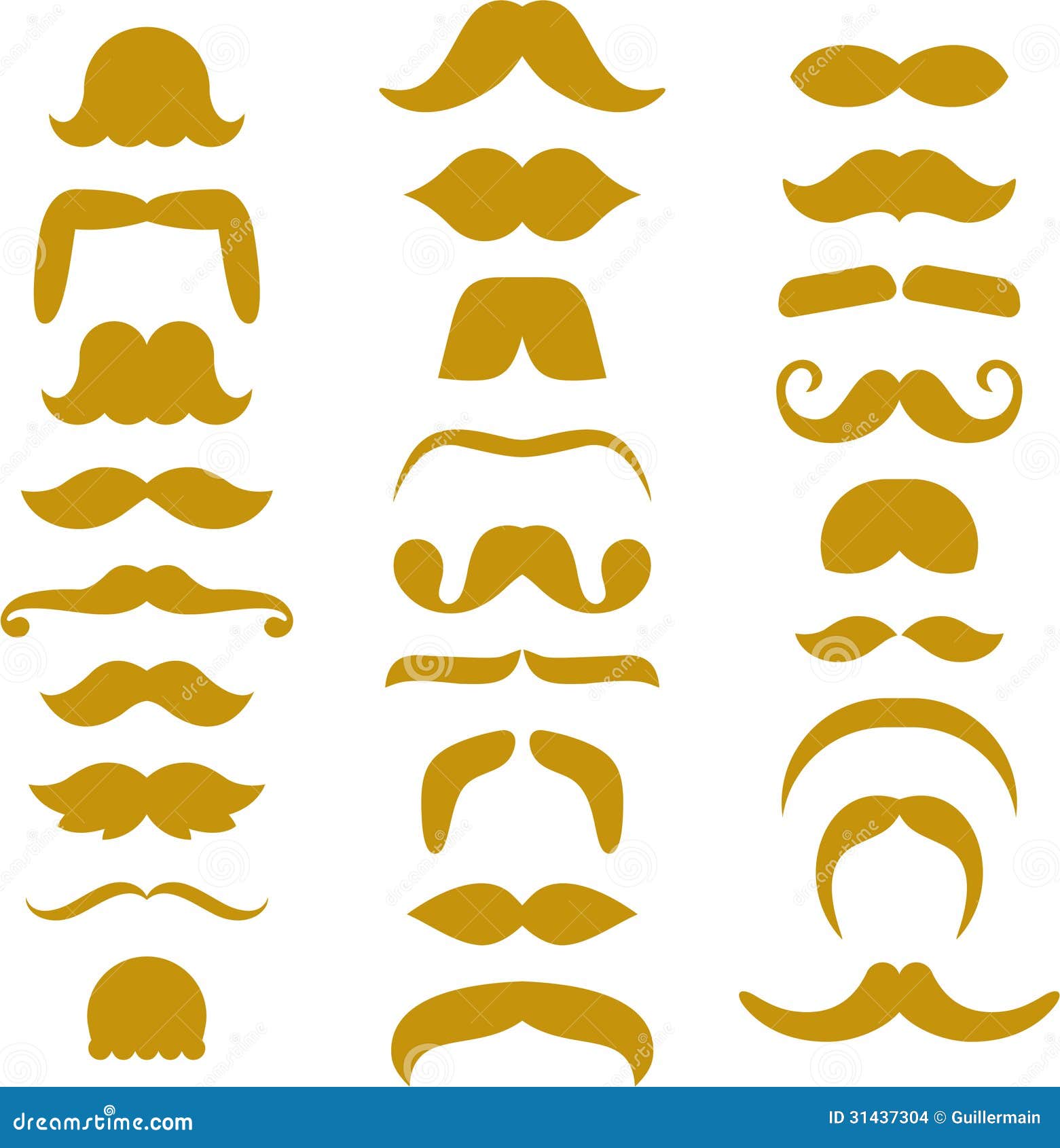 Siluetas del bigote ilustración del vector. Ilustración de talla - 31437304