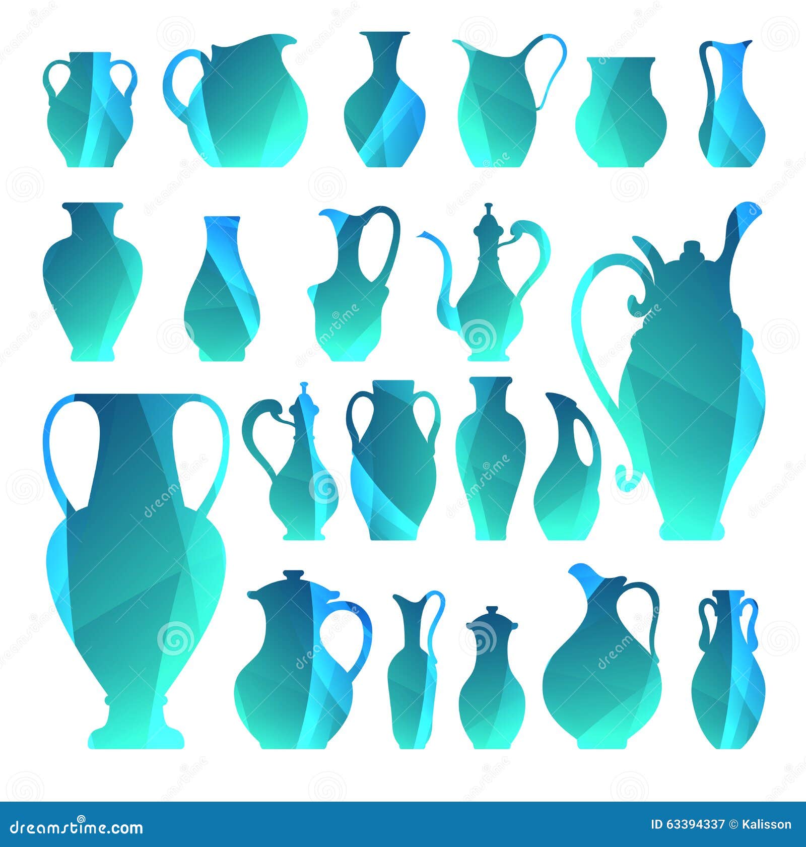 Siluetas Del Vector De Floreros Loza Aislada Icono De Digitaces Para ...