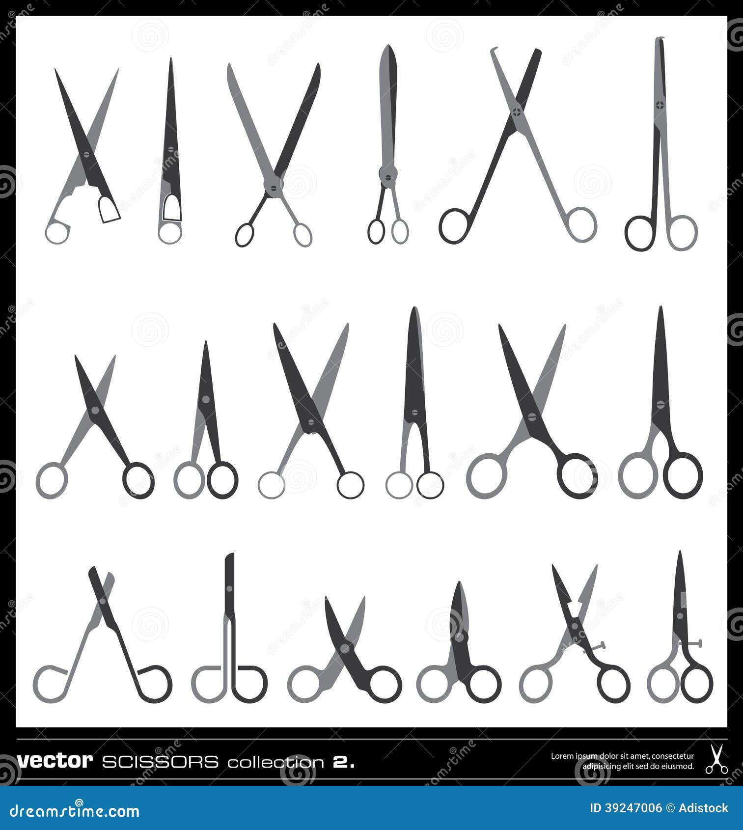Siluetas Del Vector De Las Tijeras Ilustración del Vector - Ilustración ...