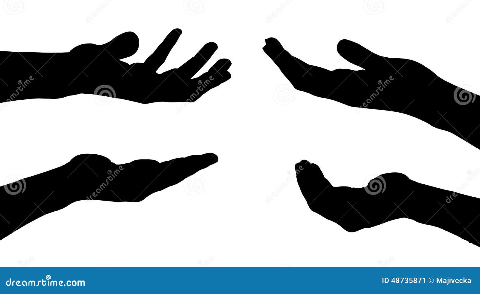 Siluetas Del Vector De Manos Ilustración del Vector - Ilustración de ...