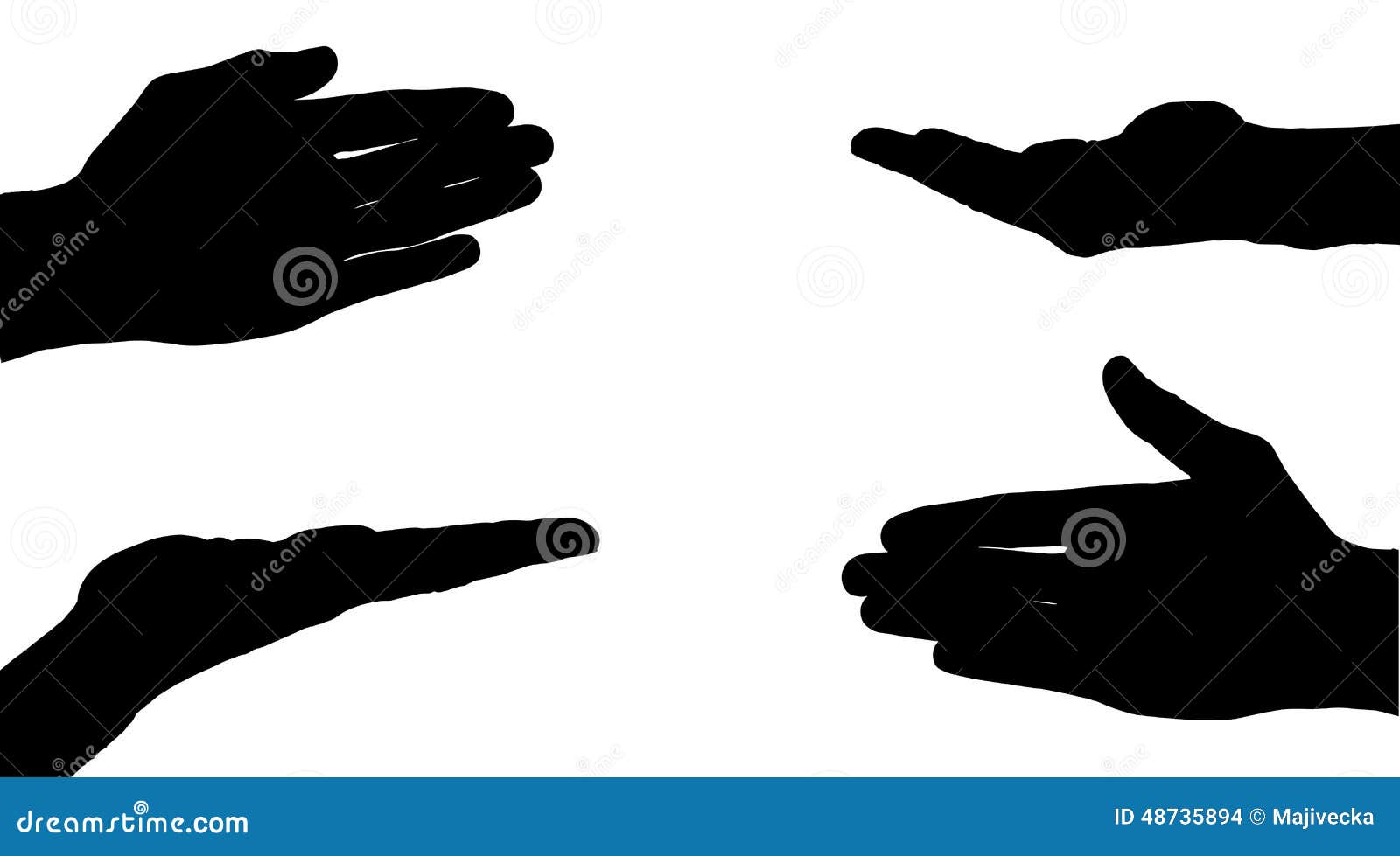 Siluetas Del Vector De Manos Ilustración del Vector - Imagen: 48735894