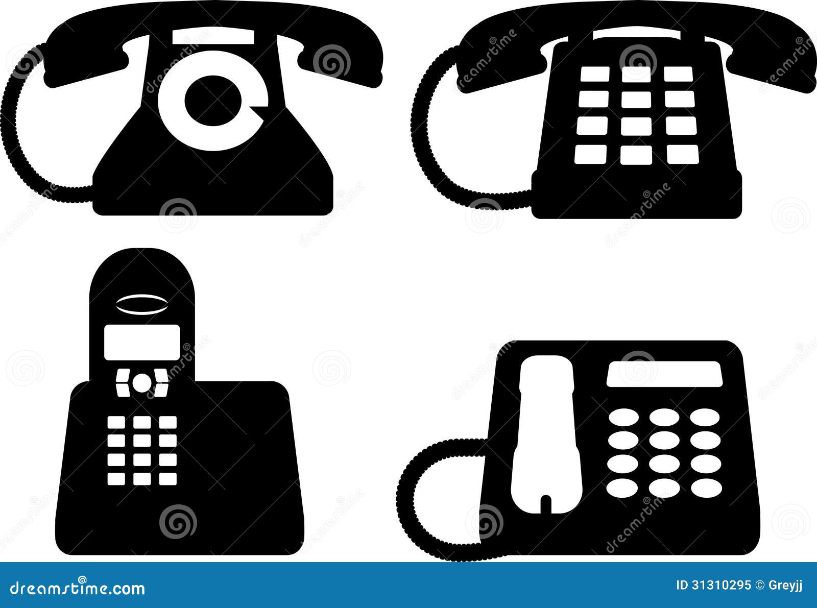 Siluetas Del Vector De Teléfonos Ilustración del Vector - Ilustración ...