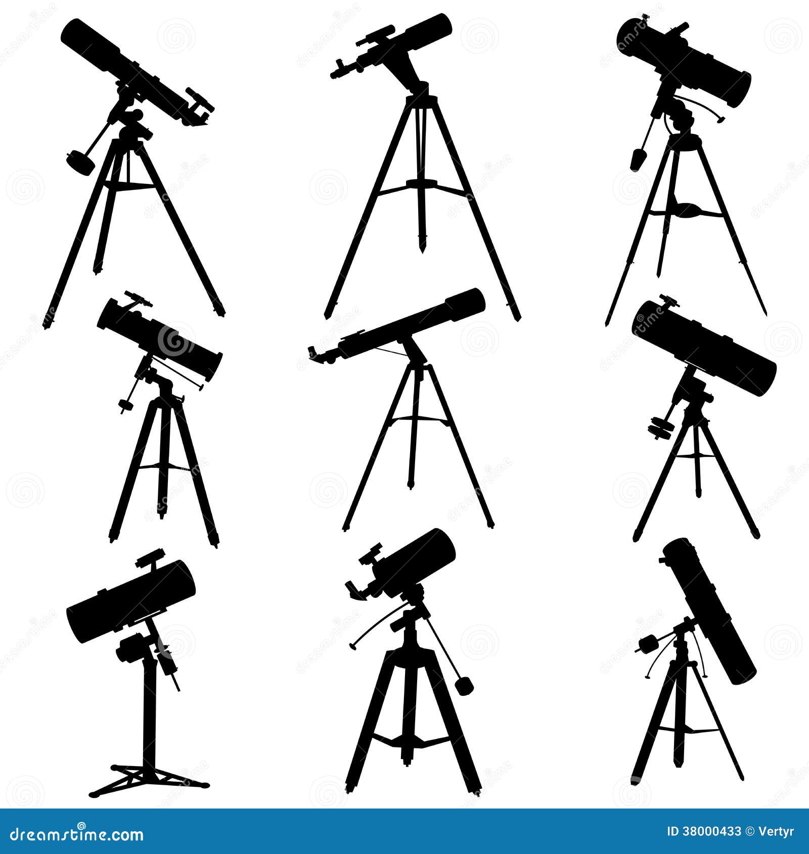 Siluetas Del Vector De Telescopios. Ilustración del Vector ...