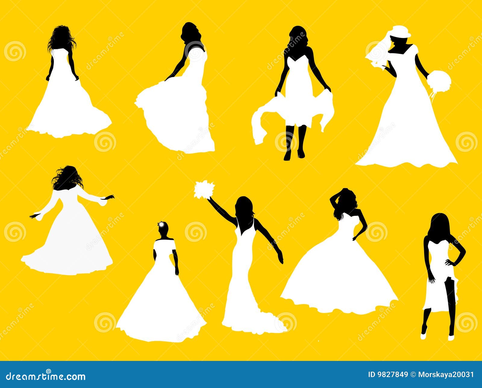 Siluetas MODERNAS De Las NOVIAS Ilustración del Vector - Ilustración de ...