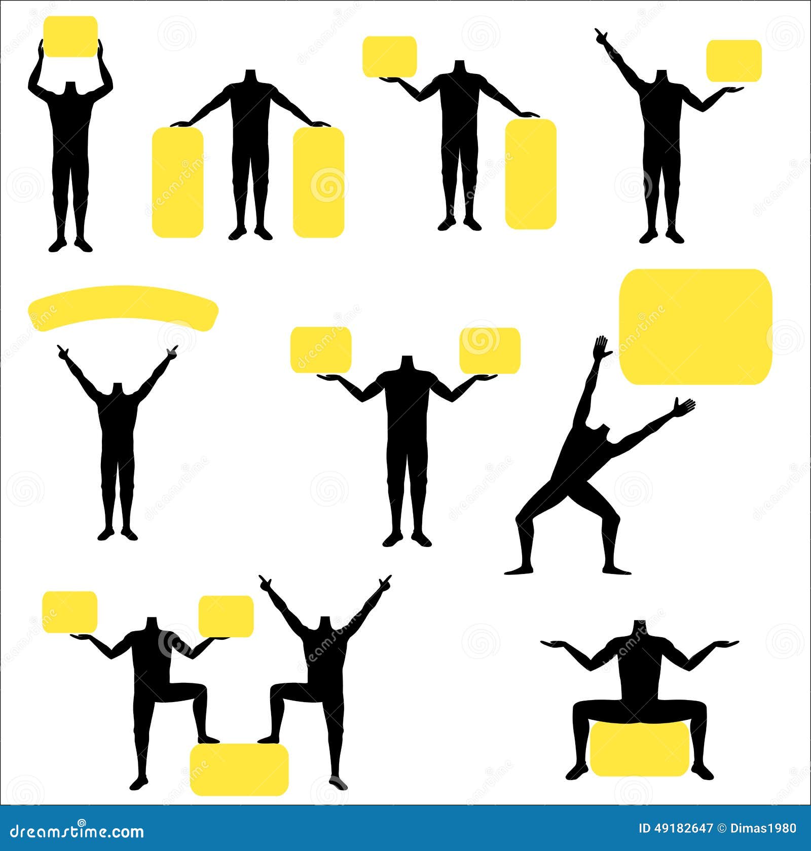 Siluets stock vector. Illustration of black, people, activity - 49182647