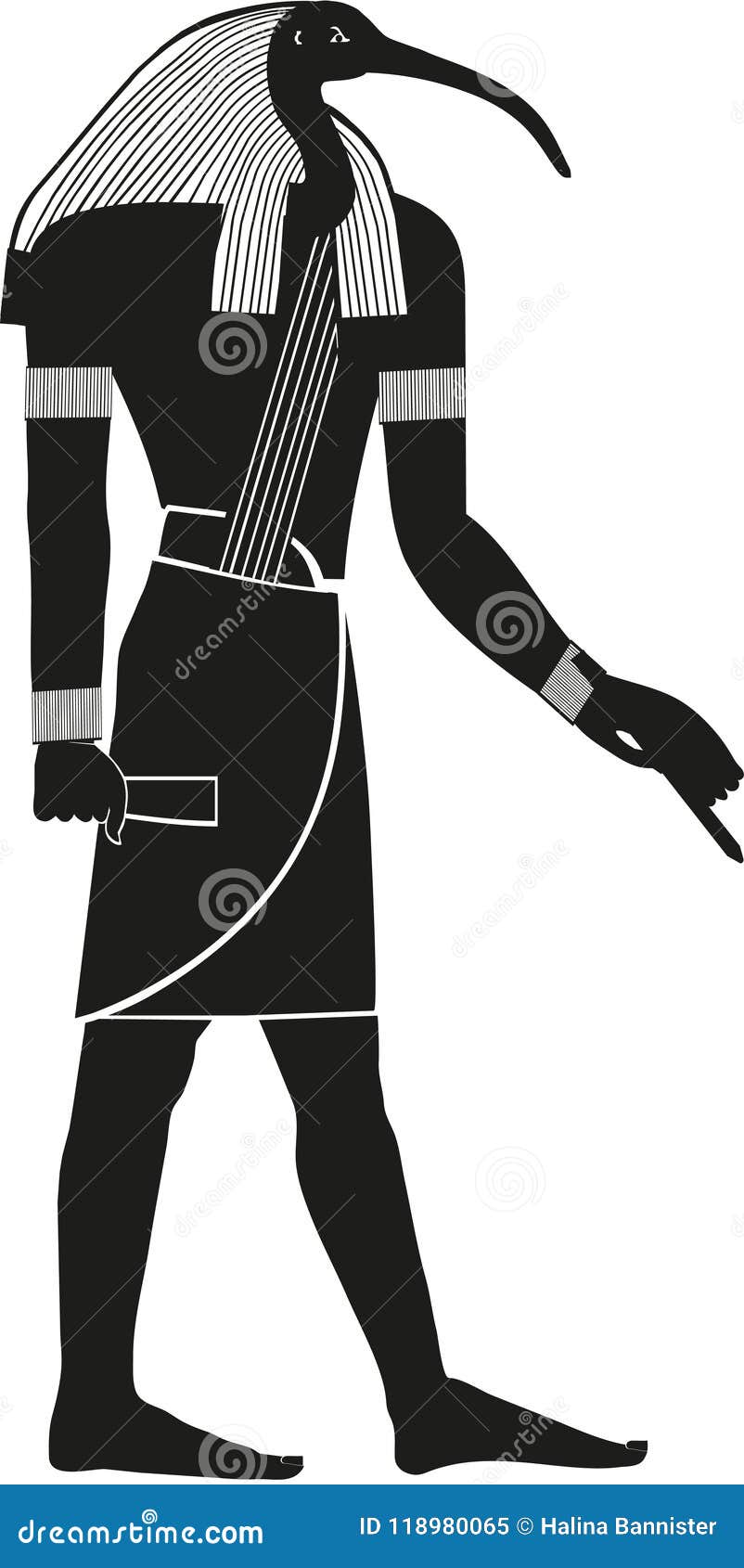 Siluetta Antica Di Dio Thoth Dell'Egiziano Illustrazione di Stock ...