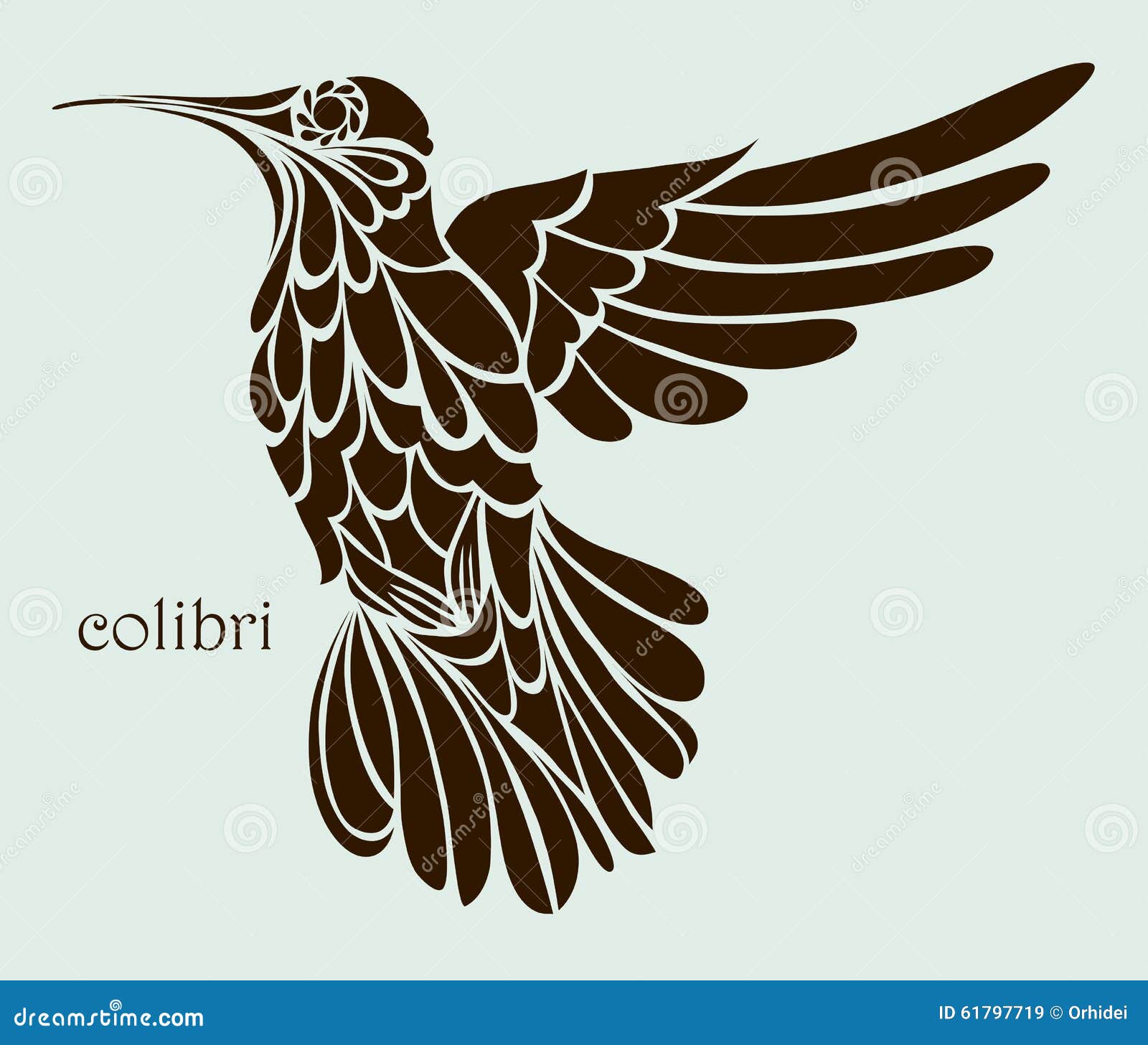 Siluetta Del Colibrì, Disegno Grafico Illustrazione Vettoriale ...