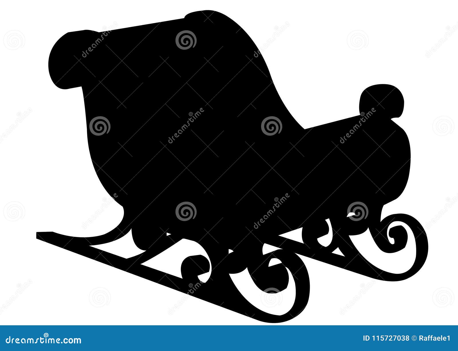 Siluetta Del Nero Della Slitta Del Babbo Natale Illustrazione ...