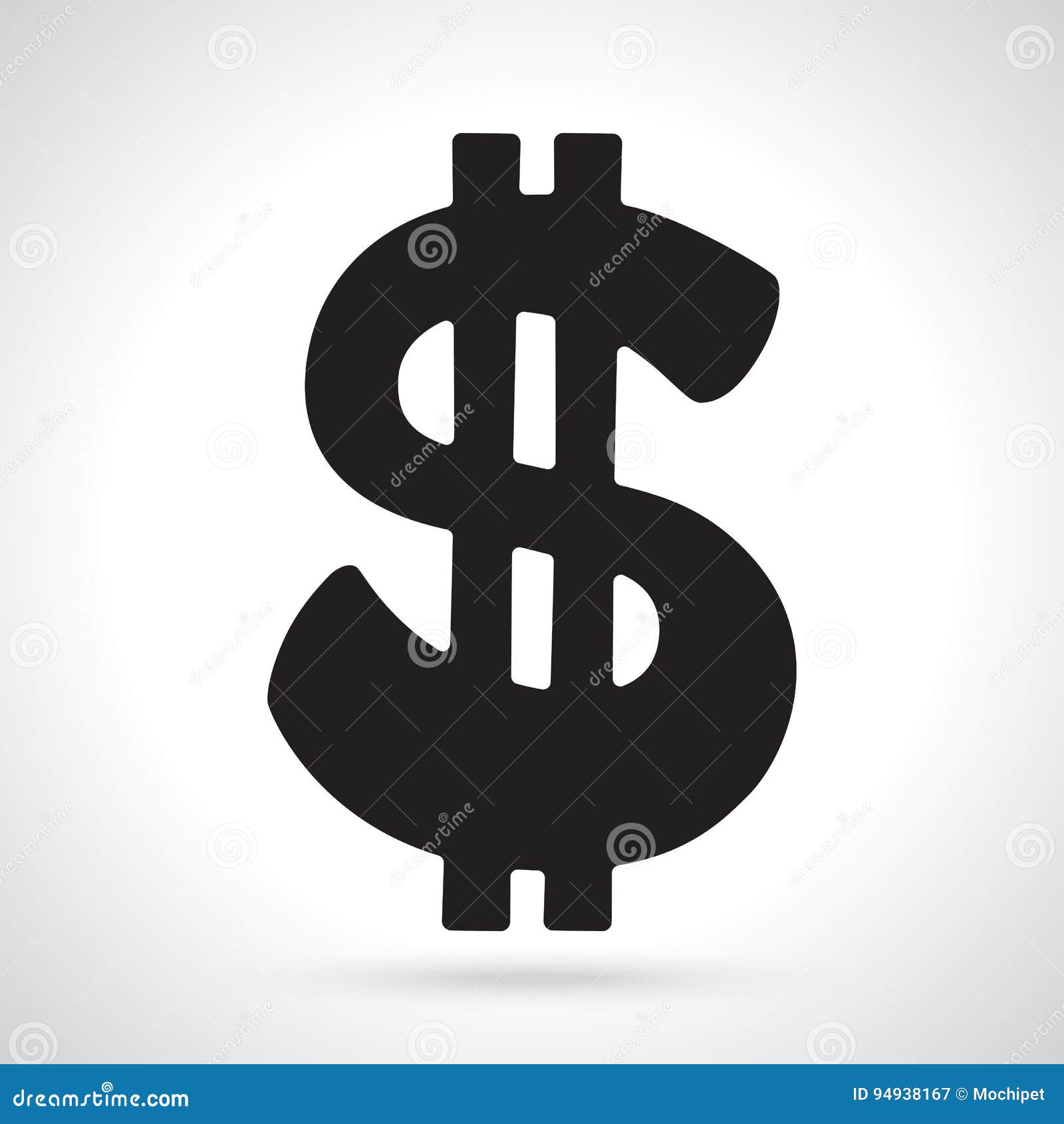 Siluetta Del Simbolo Di Dollaro Con Due Linee Verticali Illustrazione ...