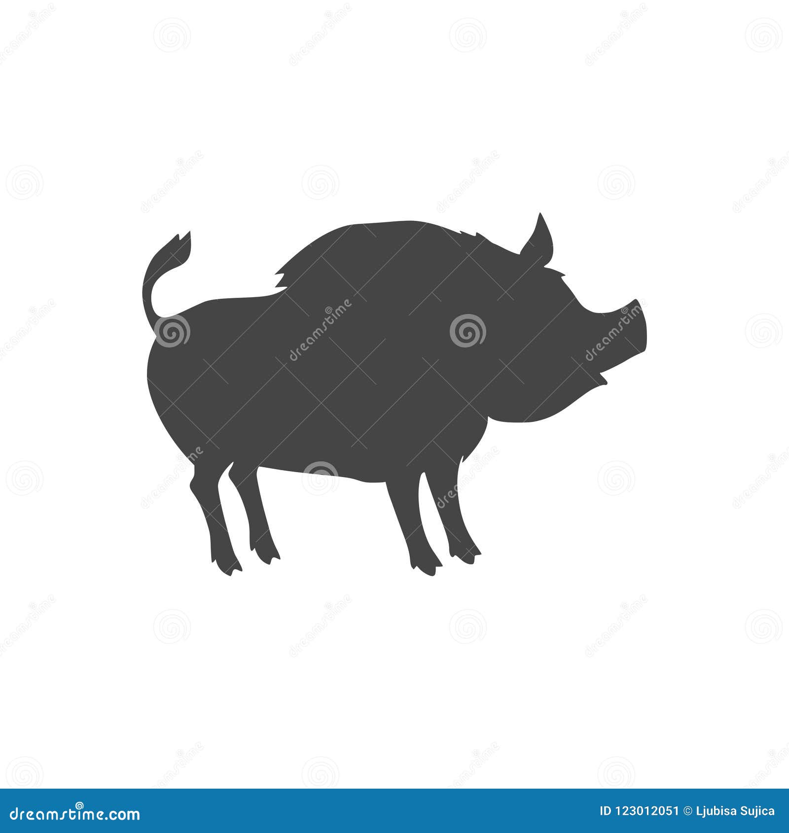 Siluetta Dell'icona O Del Logo Del Cinghiale Illustrazione Vettoriale ...