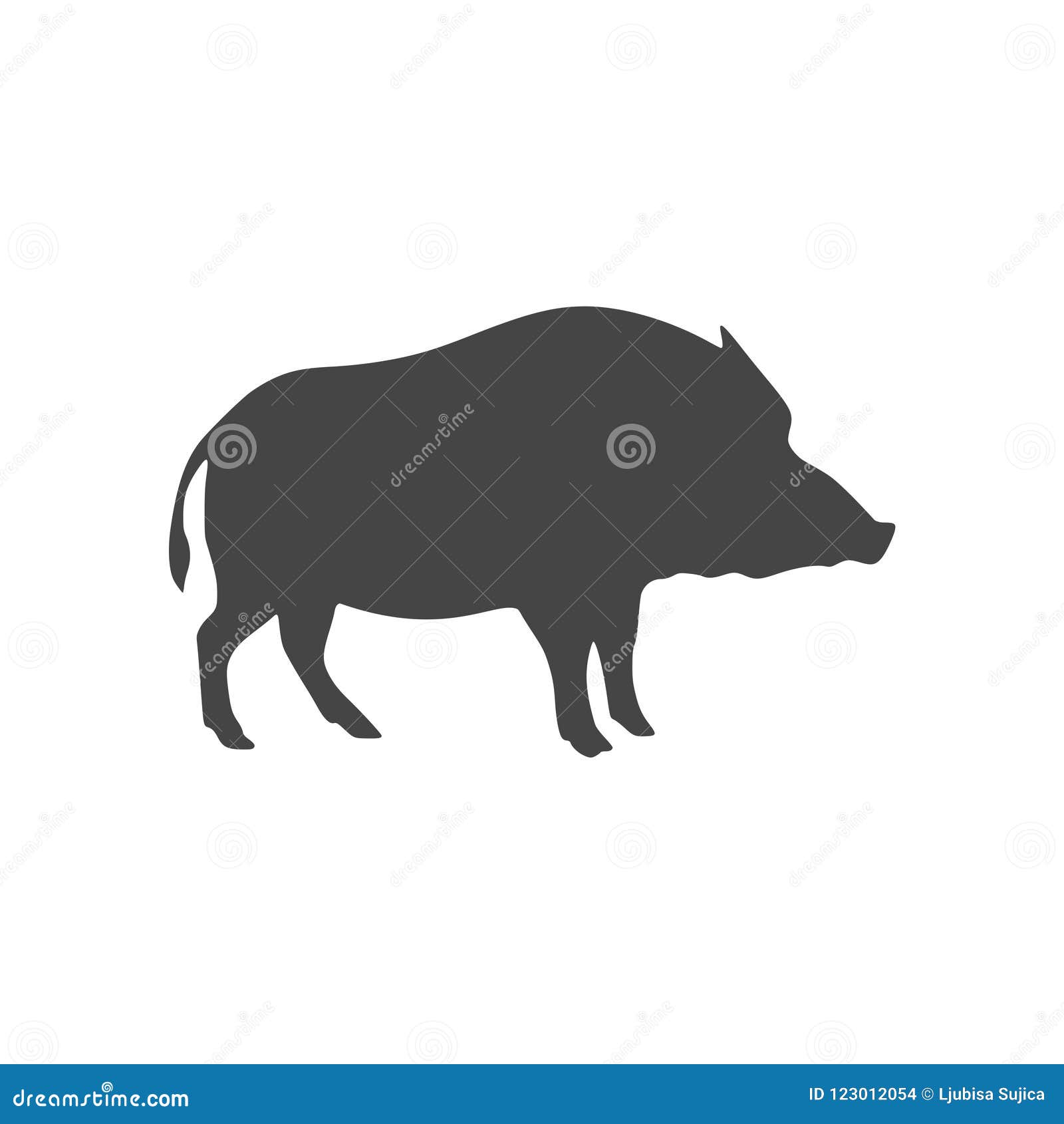 Siluetta Dell'icona O Del Logo Del Cinghiale Illustrazione Vettoriale ...