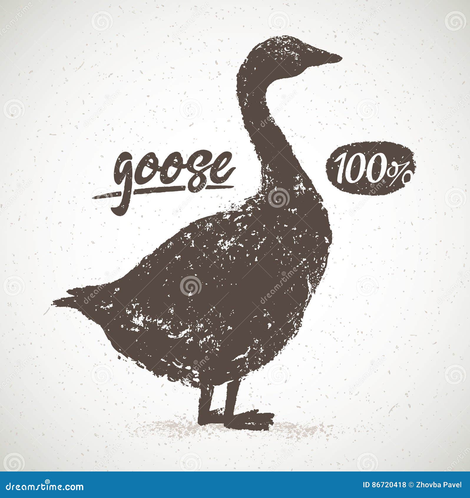 Siluetta dell'oca illustrazione vettoriale. Illustrazione di cucina ...