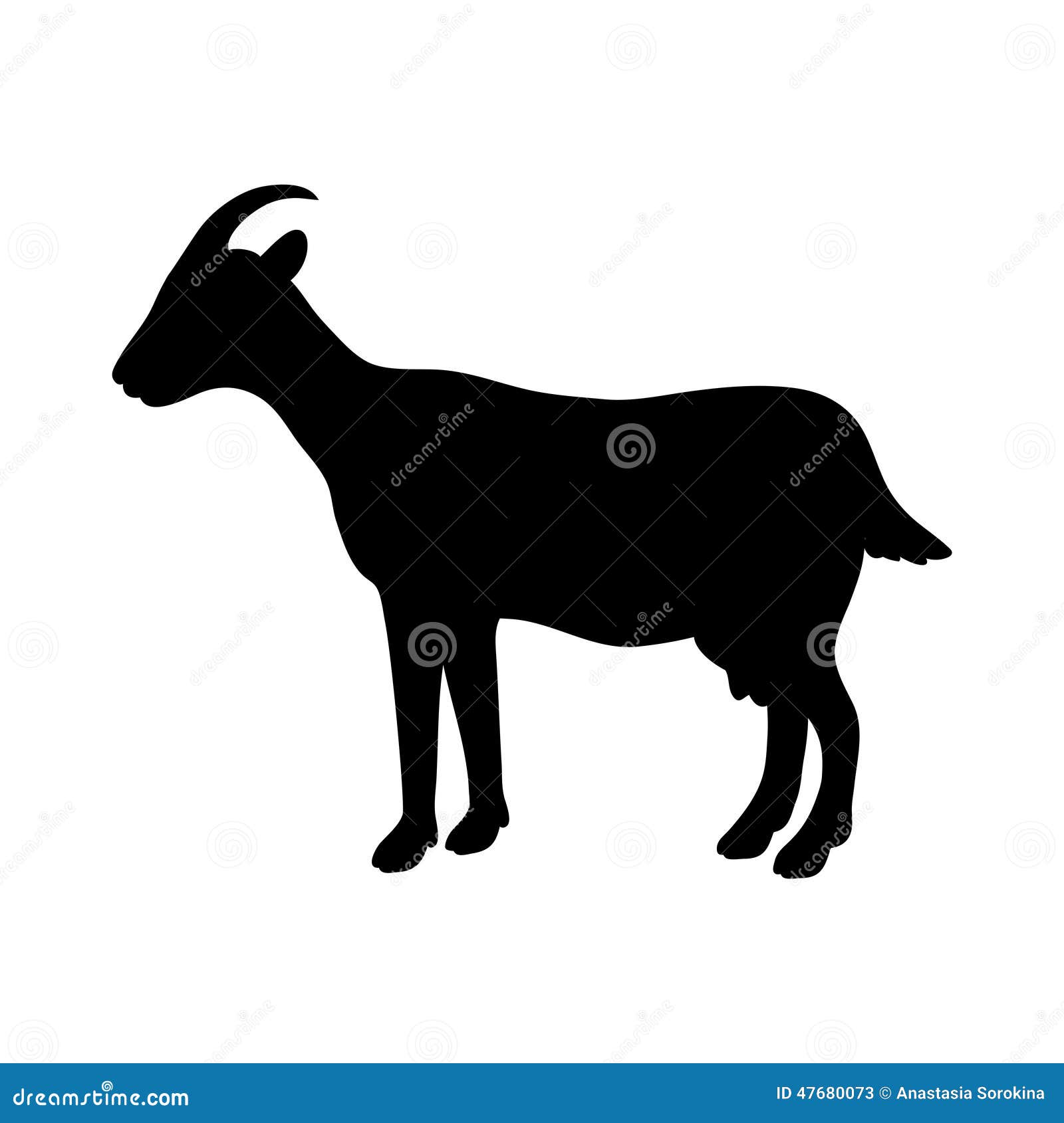 Siluetta della capra illustrazione di stock. Illustrazione di percorso ...