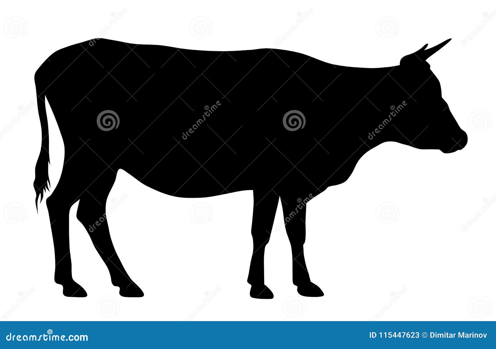 Siluetta della mucca illustrazione vettoriale. Illustrazione di vitello ...