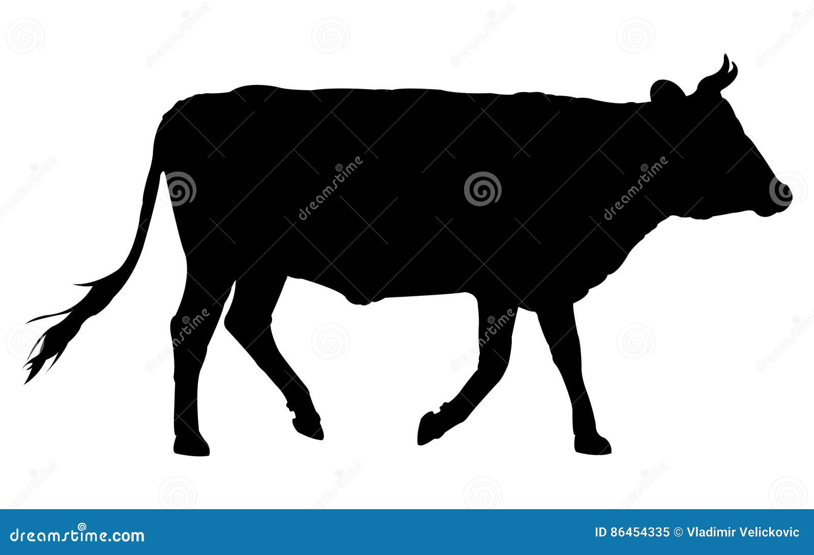 Siluetta della mucca illustrazione vettoriale. Illustrazione di mucca ...